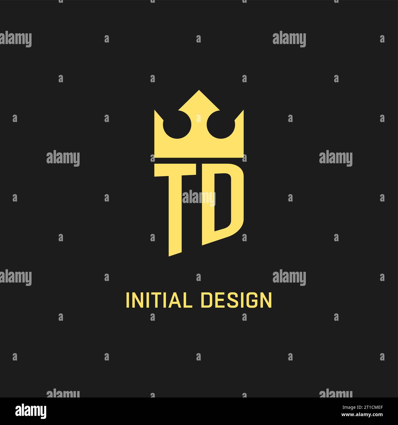 Monogram TD logo shield crown shape, elegant and luxury initial logo ...