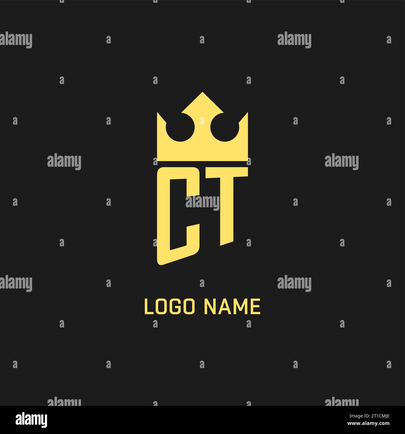 Monogram CT logo shield crown shape, elegant and luxury initial logo ...