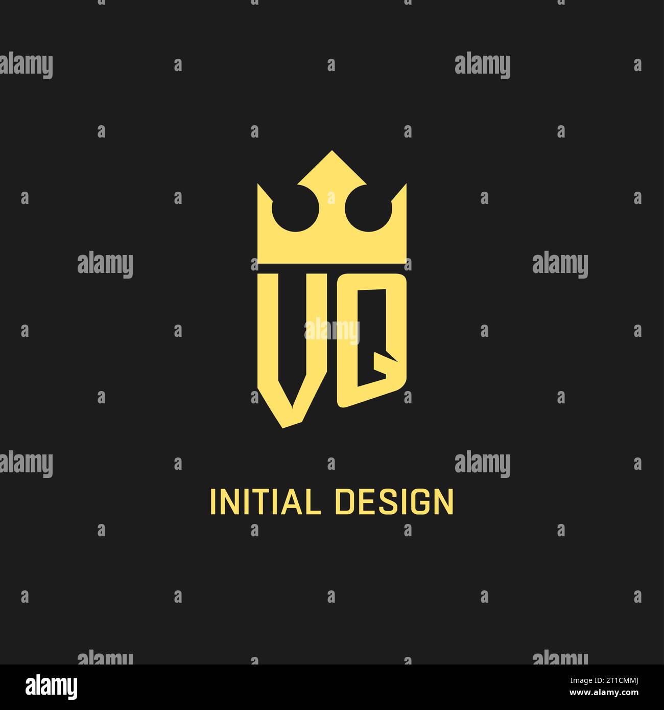 Monogram VQ logo shield crown shape, elegant and luxury initial logo style vector graphic Stock ...