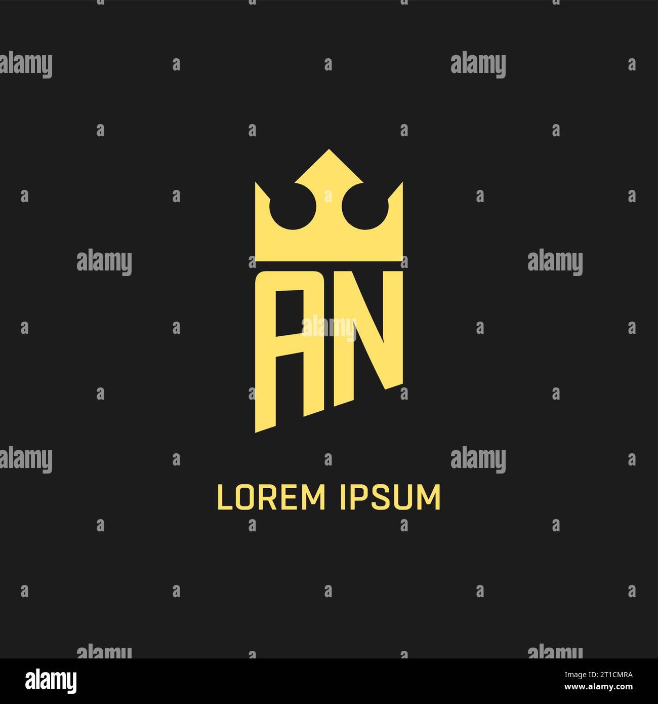 Monogram AN logo shield crown shape, elegant and luxury initial logo style vector graphic Stock ...