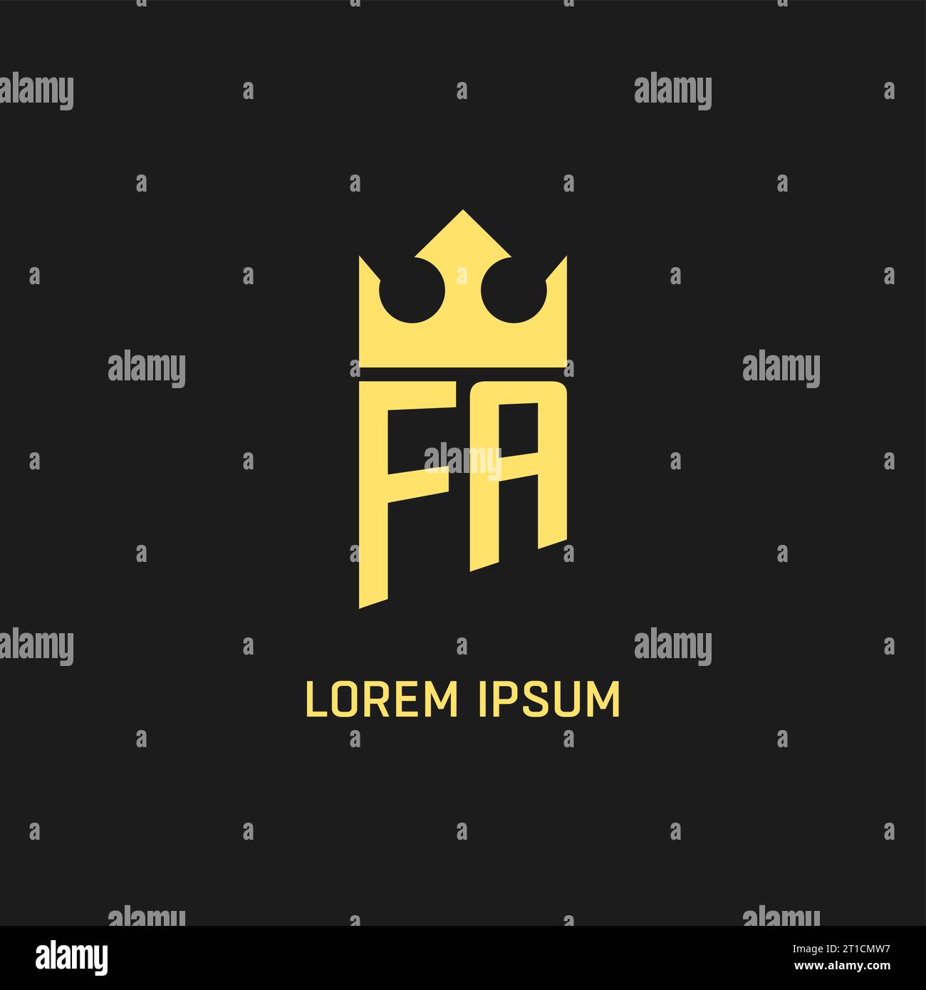 Monogram FA logo shield crown shape, elegant and luxury initial logo ...