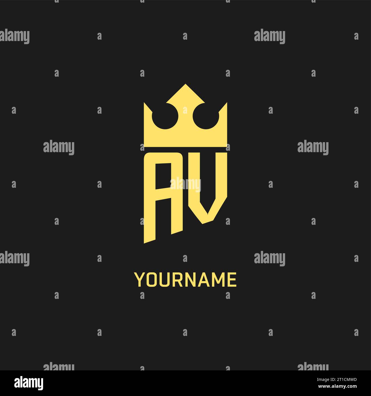 Monogram AV logo shield crown shape, elegant and luxury initial logo ...