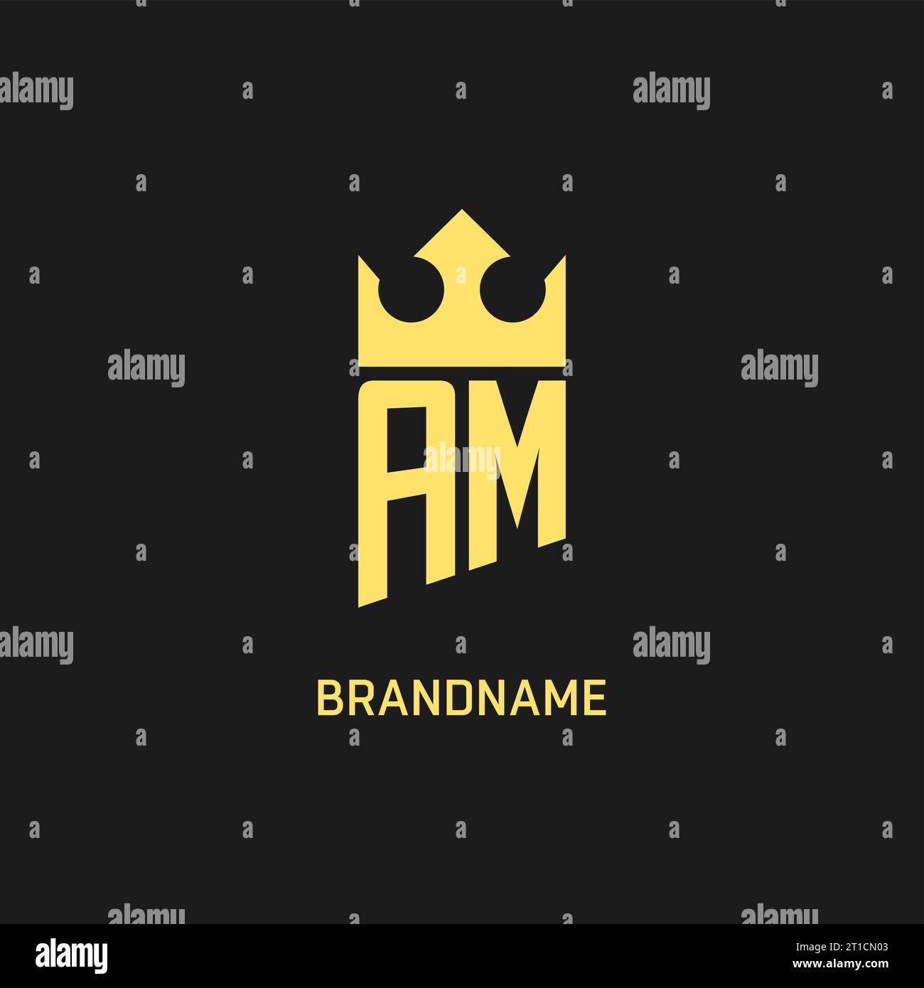 Monogram AM logo shield crown shape, elegant and luxury initial logo ...