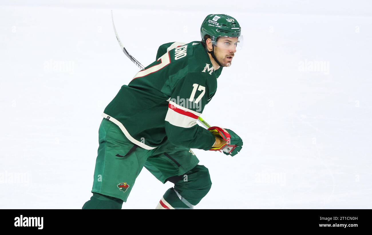 Minnesota Wild left wing Marcus Foligno (17) skates during the first ...
