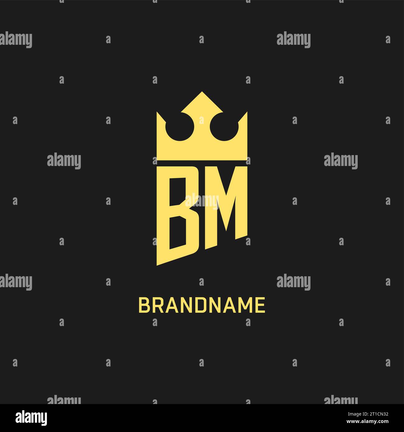 Monogram BM logo shield crown shape, elegant and luxury initial logo style vector graphic Stock ...
