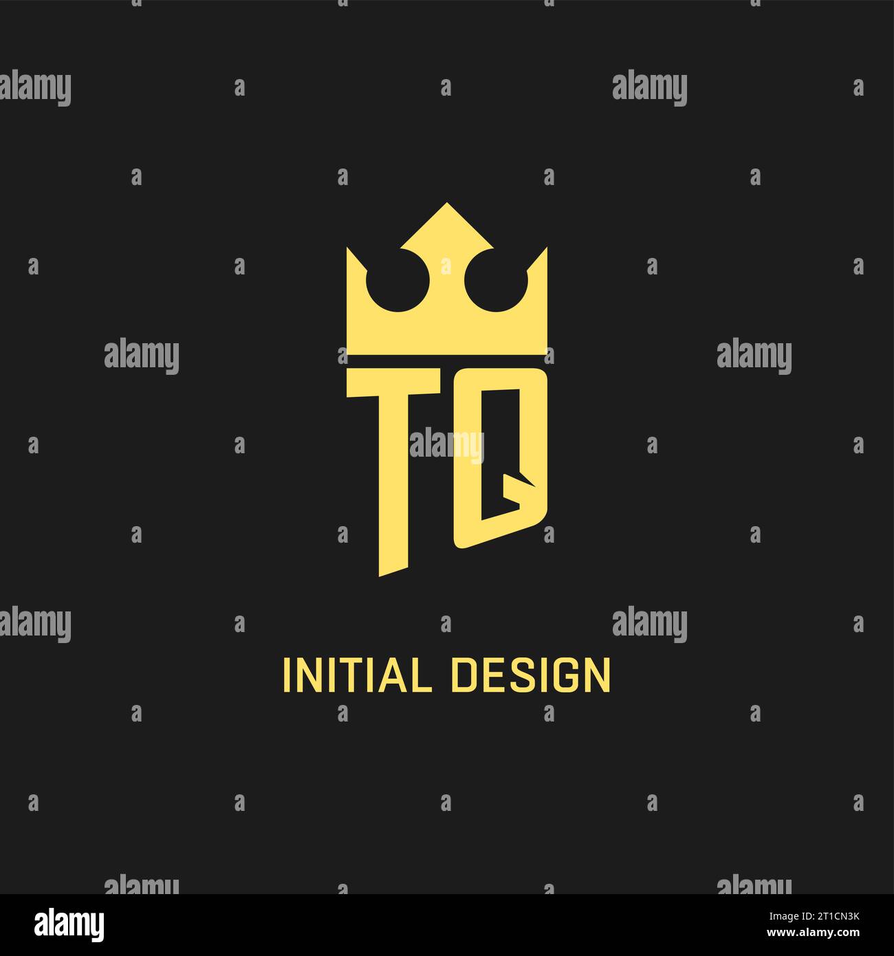 Monogram TQ logo shield crown shape, elegant and luxury initial logo style vector graphic Stock ...