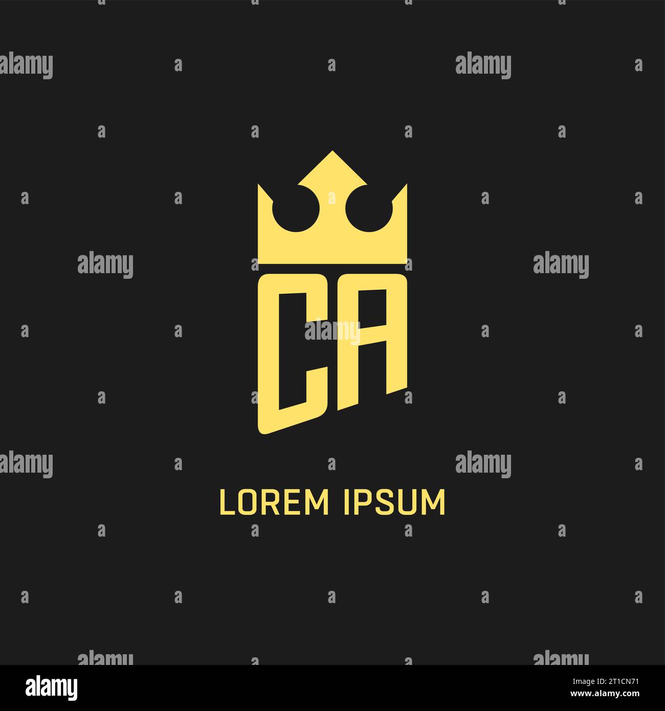 Monogram CA logo shield crown shape, elegant and luxury initial logo ...