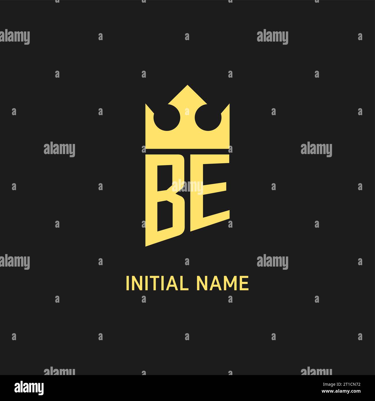 Monogram BE logo shield crown shape, elegant and luxury initial logo ...