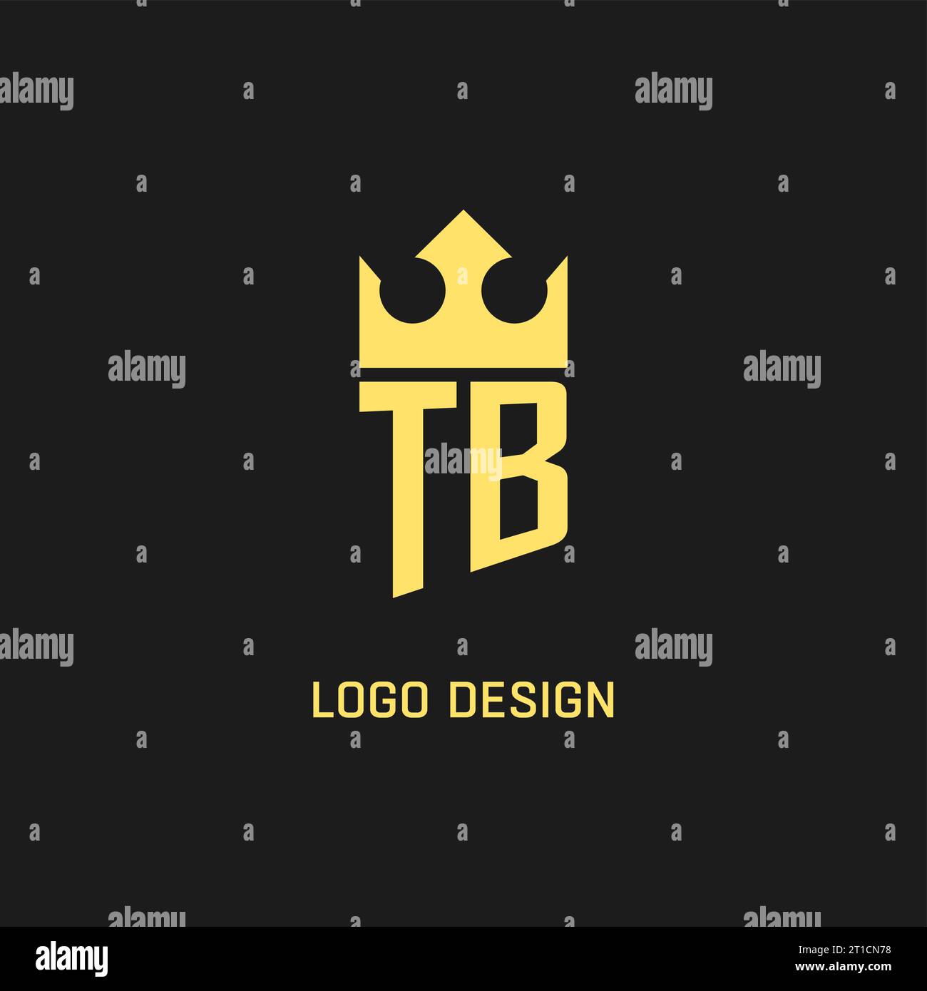 Monogram TB logo shield crown shape, elegant and luxury initial logo style vector graphic Stock ...