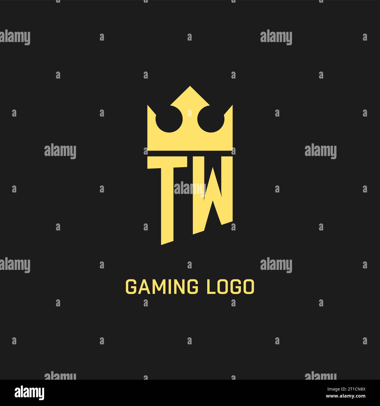 Monogram TW logo shield crown shape, elegant and luxury initial logo style vector graphic Stock ...