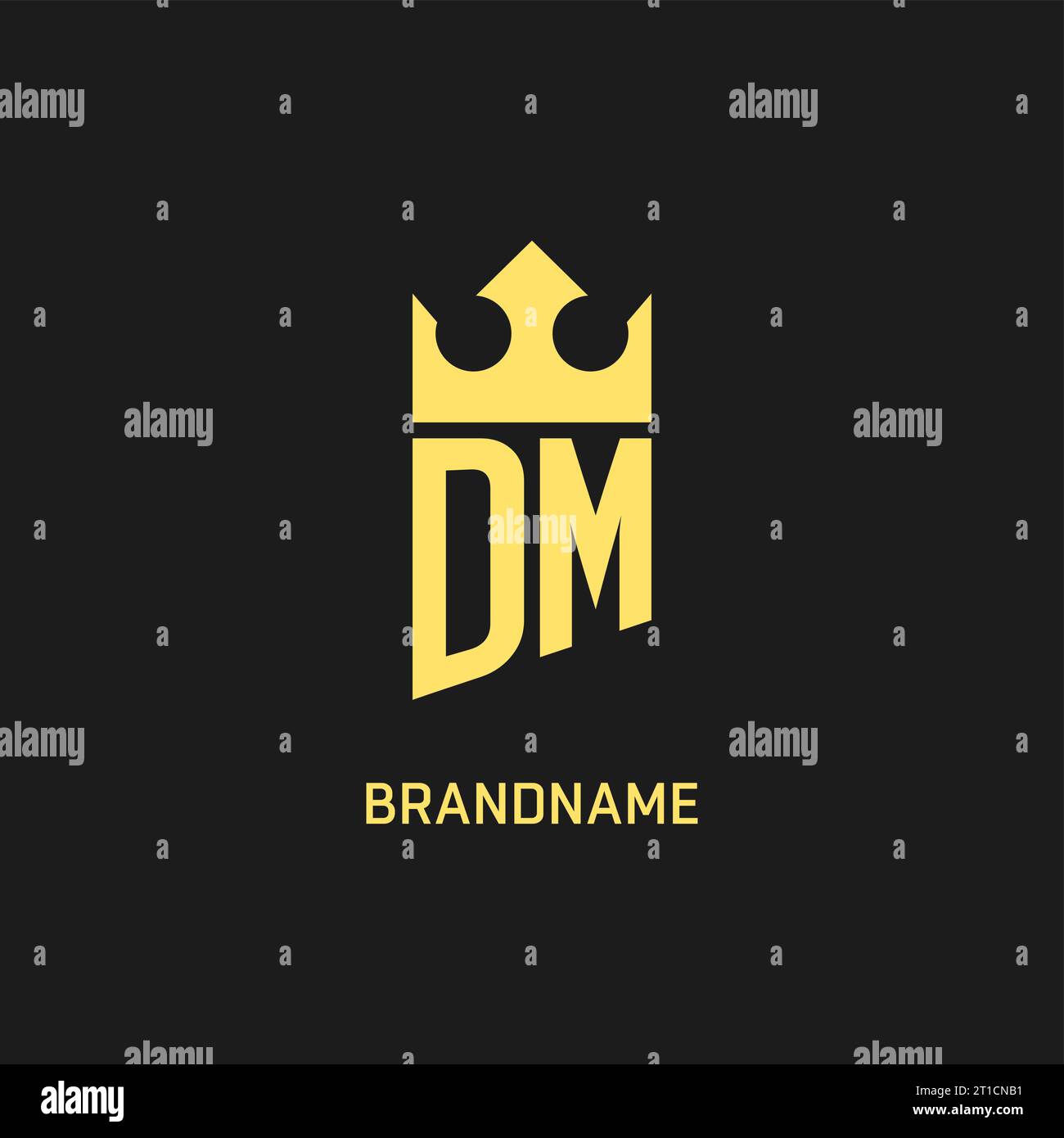 Monogram DM logo shield crown shape, elegant and luxury initial logo ...