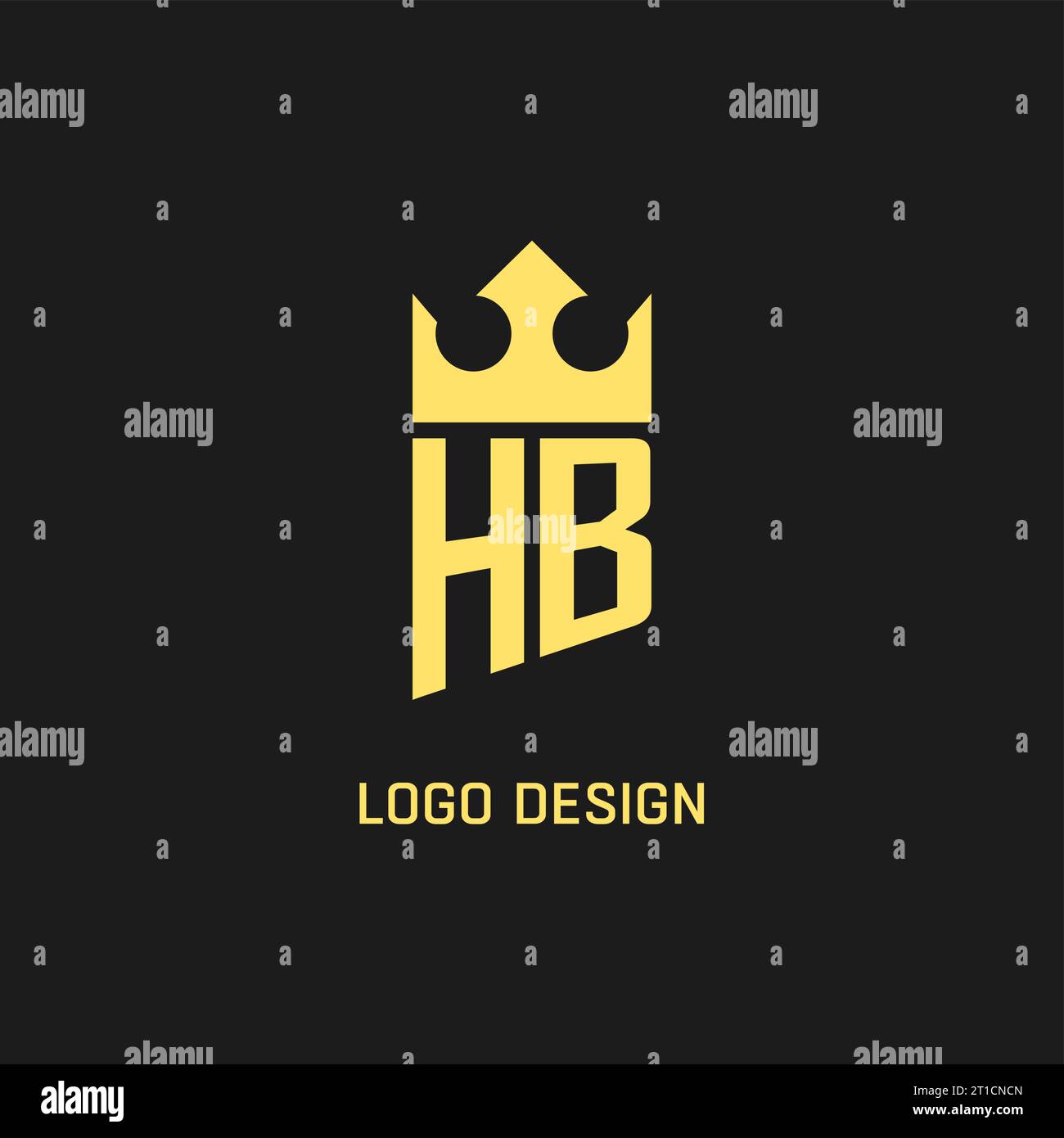 Monogram HB logo shield crown shape, elegant and luxury initial logo ...