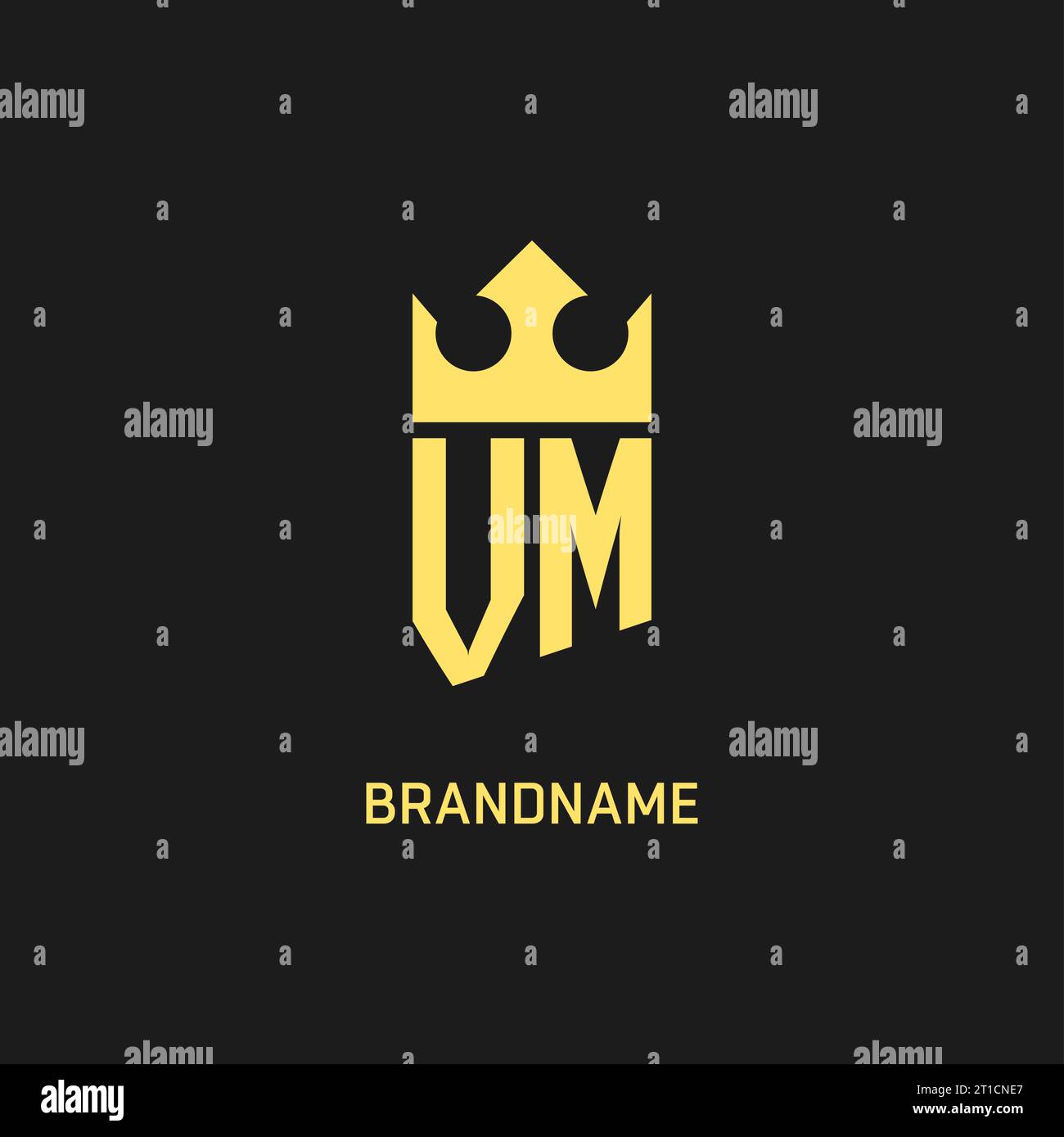 Monogram VM logo shield crown shape, elegant and luxury initial logo ...