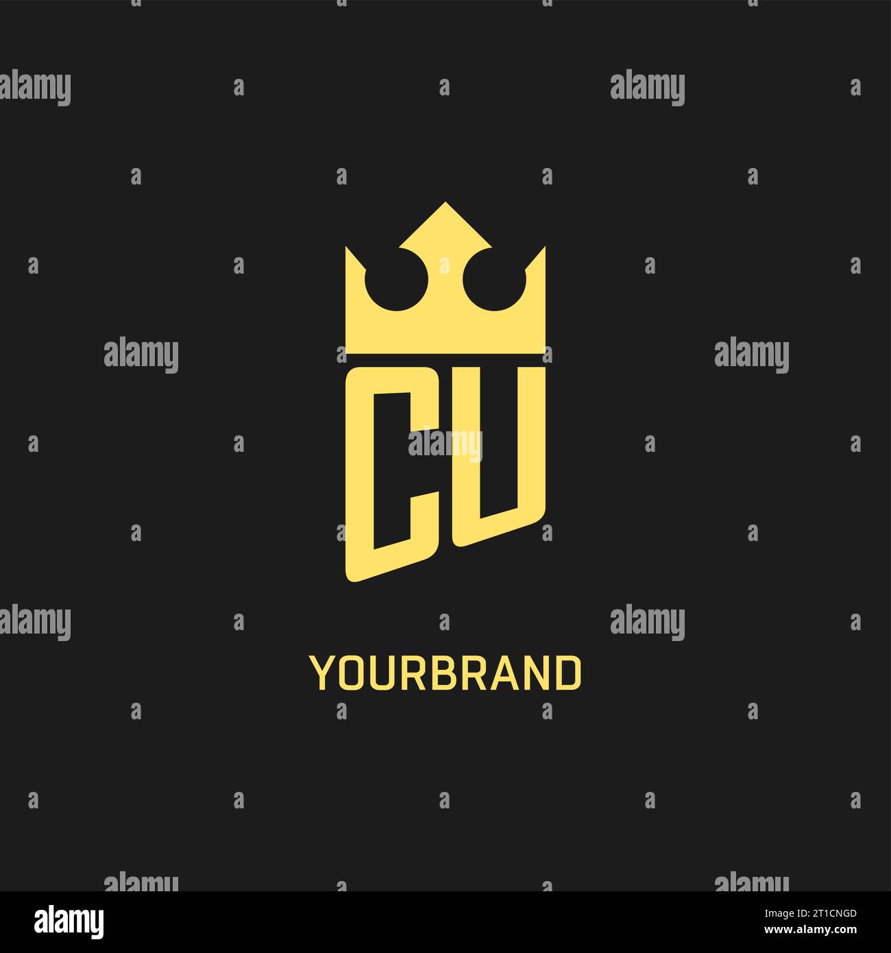 Monogram CU logo shield crown shape, elegant and luxury initial logo style vector graphic Stock ...