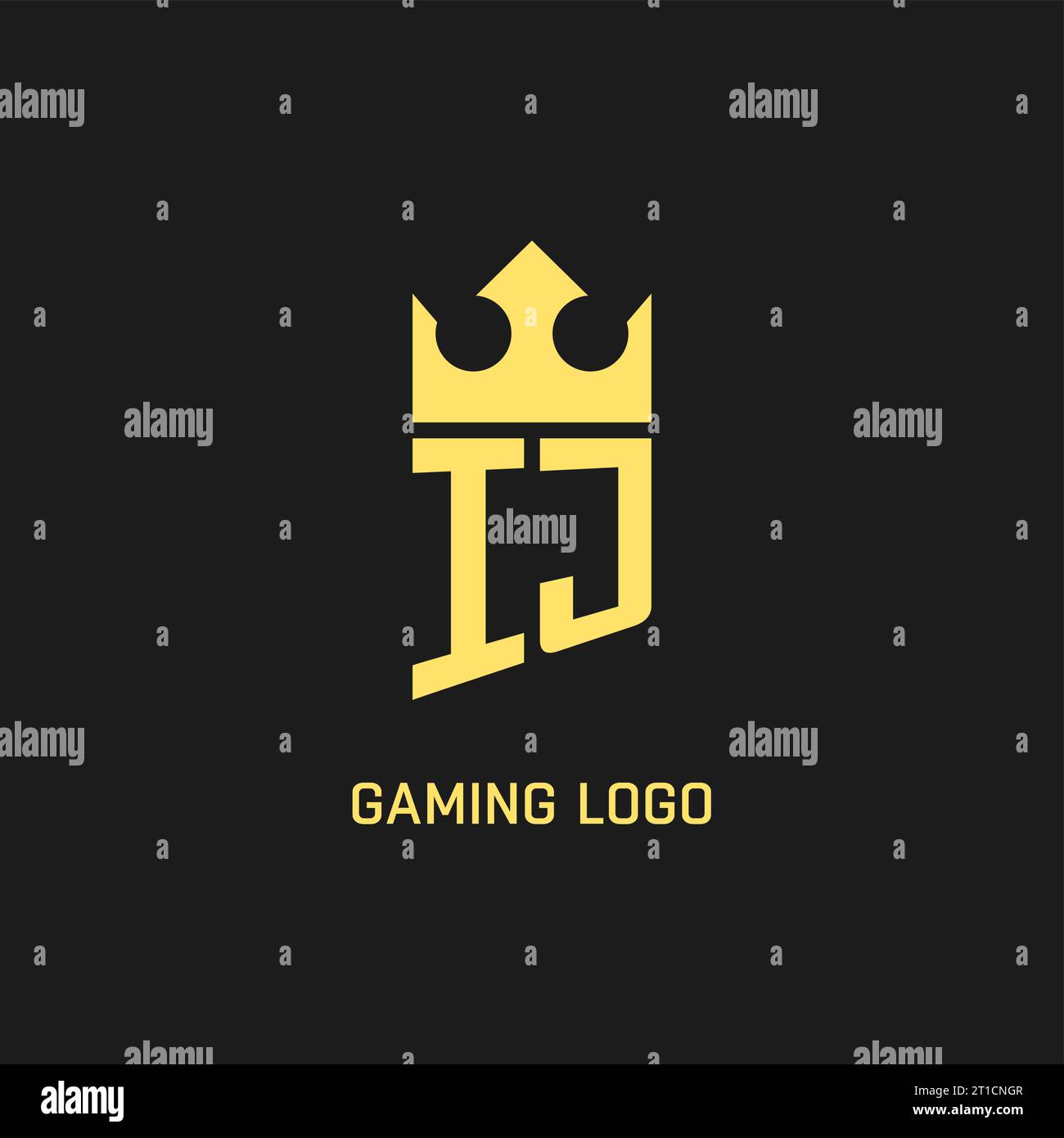 Monogram IJ logo shield crown shape, elegant and luxury initial logo ...