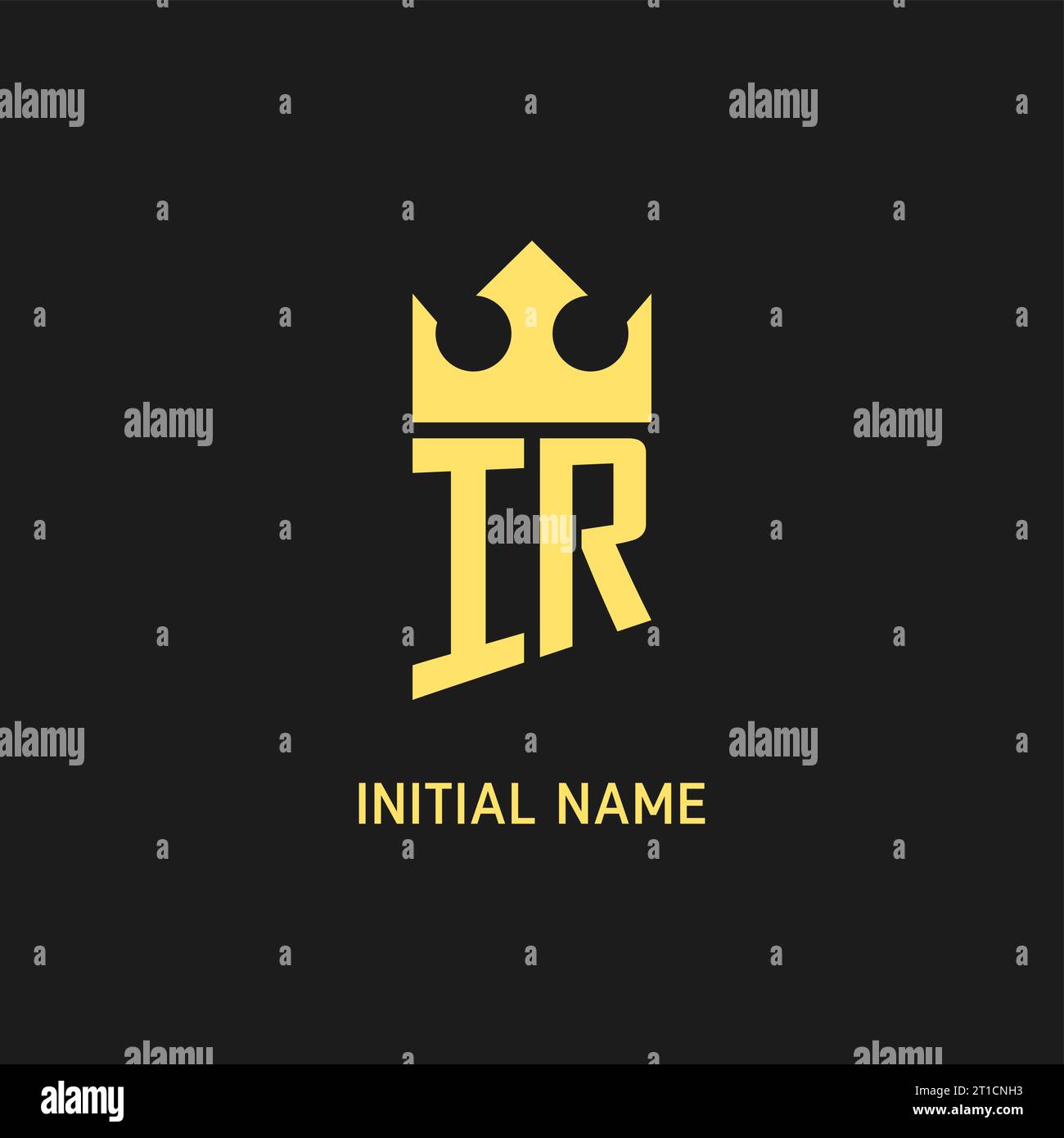 Monogram IR logo shield crown shape, elegant and luxury initial logo style vector graphic Stock ...