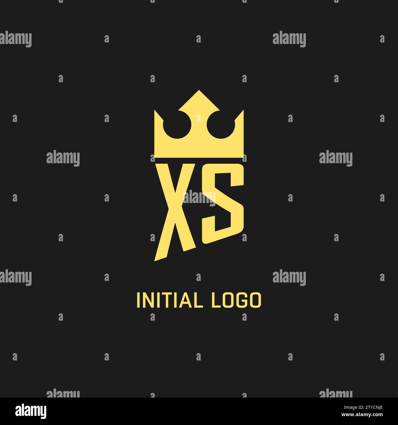 Monogram XS logo shield crown shape, elegant and luxury initial logo ...