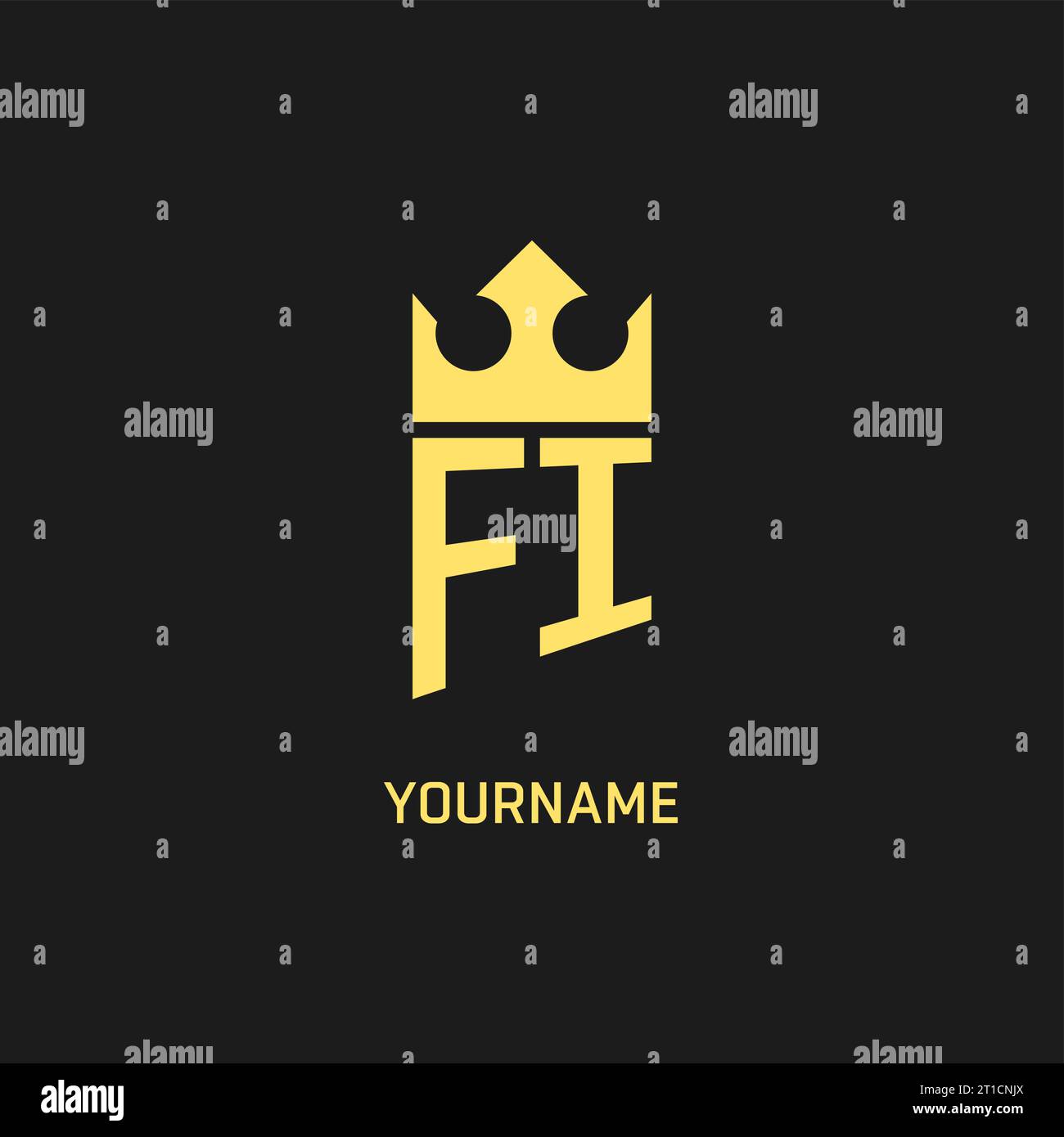 Monogram FI logo shield crown shape, elegant and luxury initial logo ...