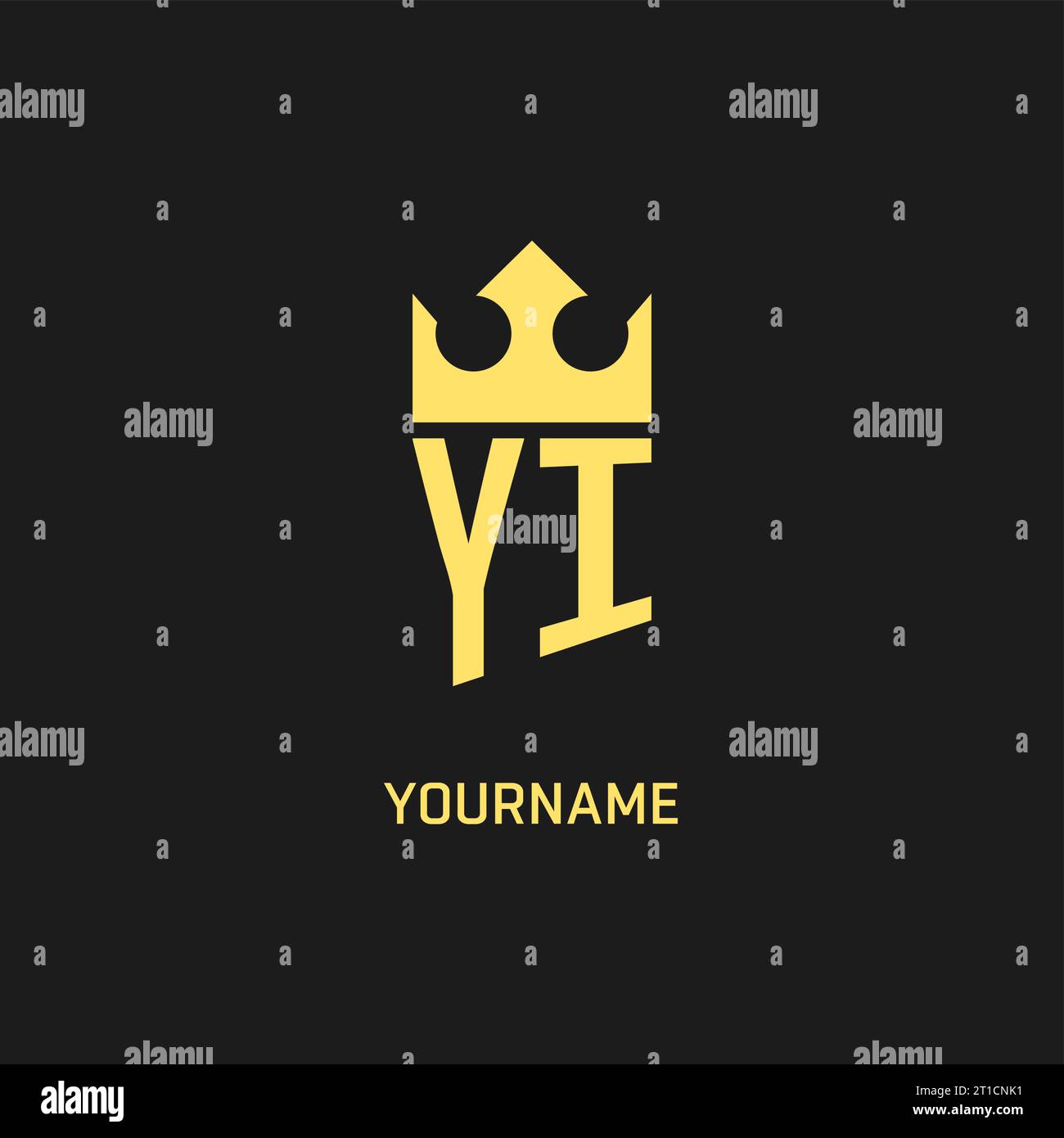 Monogram YI logo shield crown shape, elegant and luxury initial logo ...