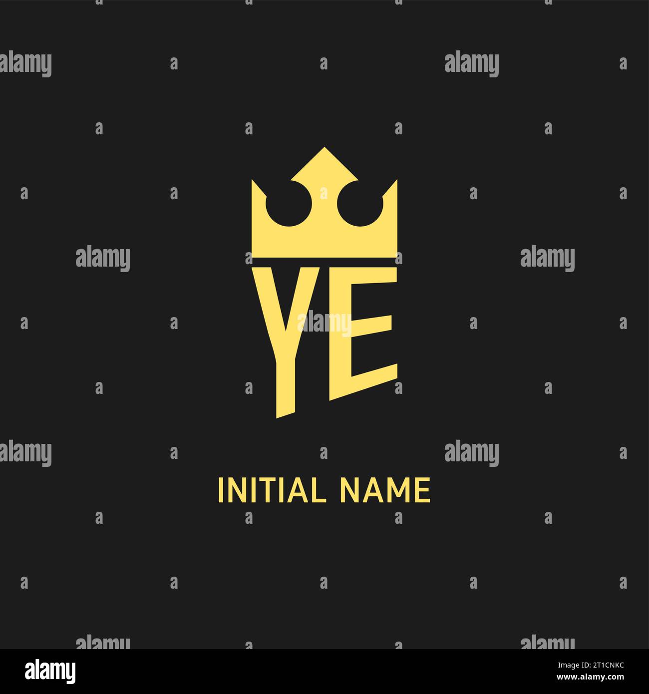 Monogram YE logo shield crown shape, elegant and luxury initial logo ...