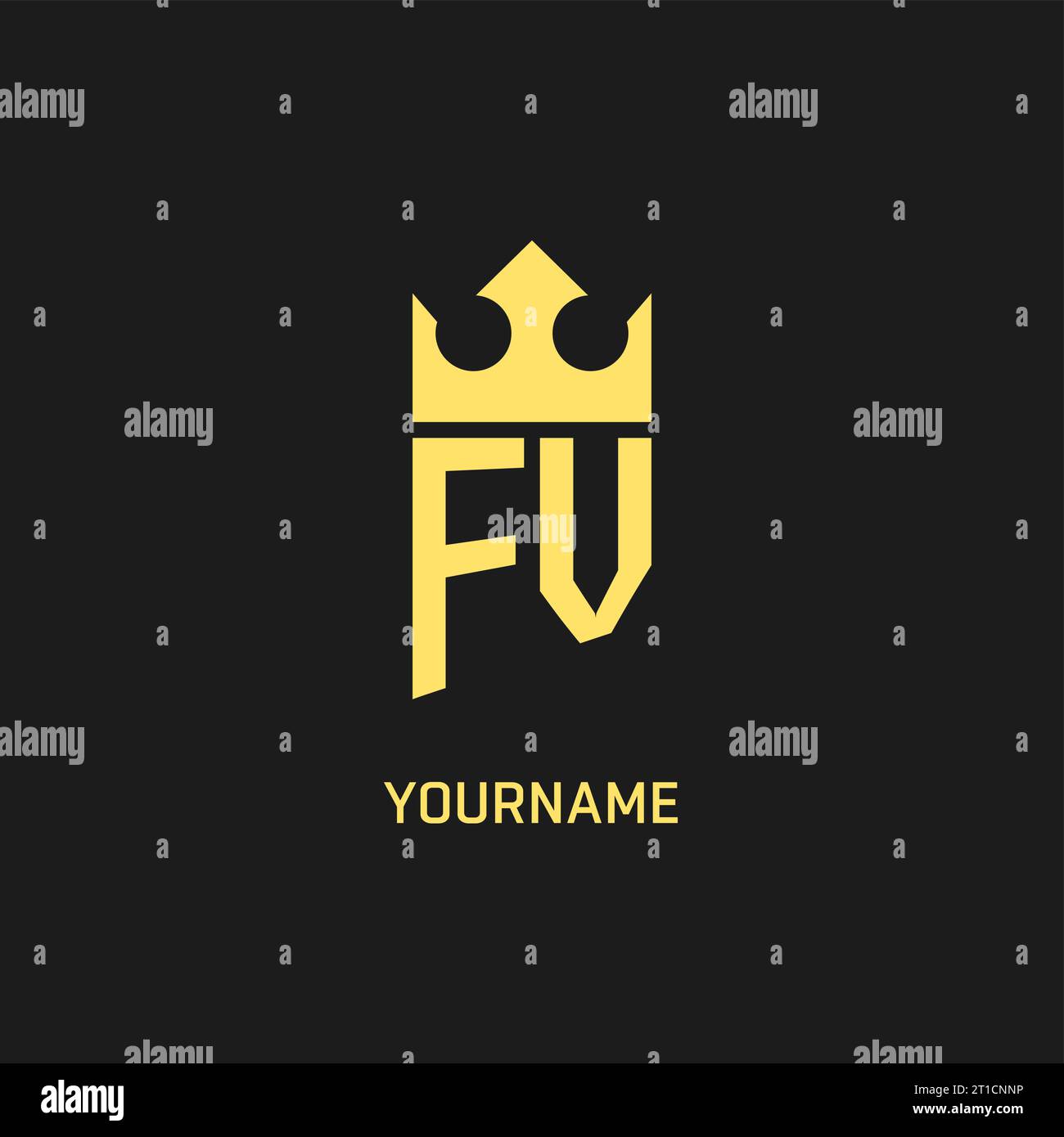 Monogram FV logo shield crown shape, elegant and luxury initial logo style vector graphic Stock ...