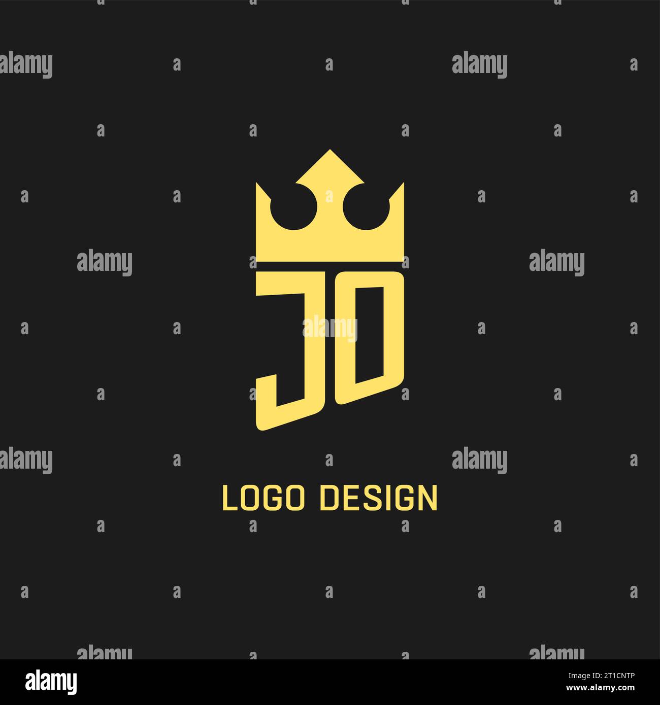Monogram JO logo shield crown shape, elegant and luxury initial logo ...