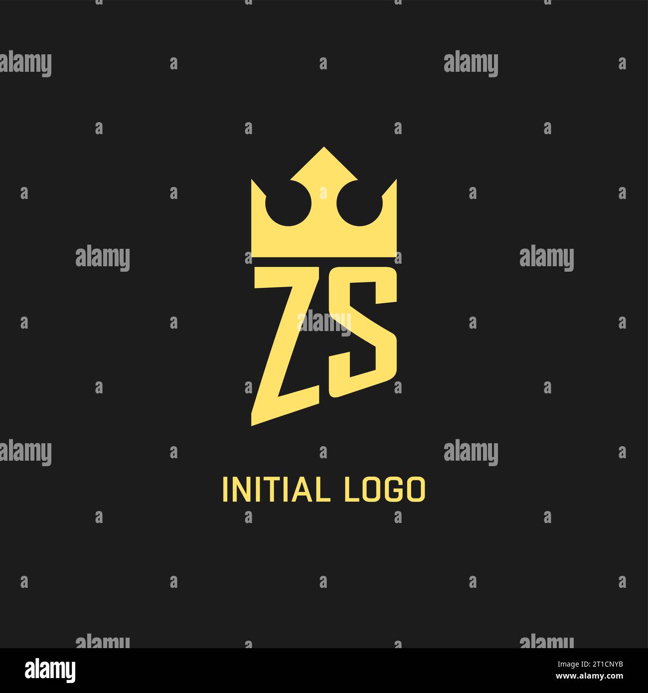 Monogram ZS logo shield crown shape, elegant and luxury initial logo style vector graphic Stock ...