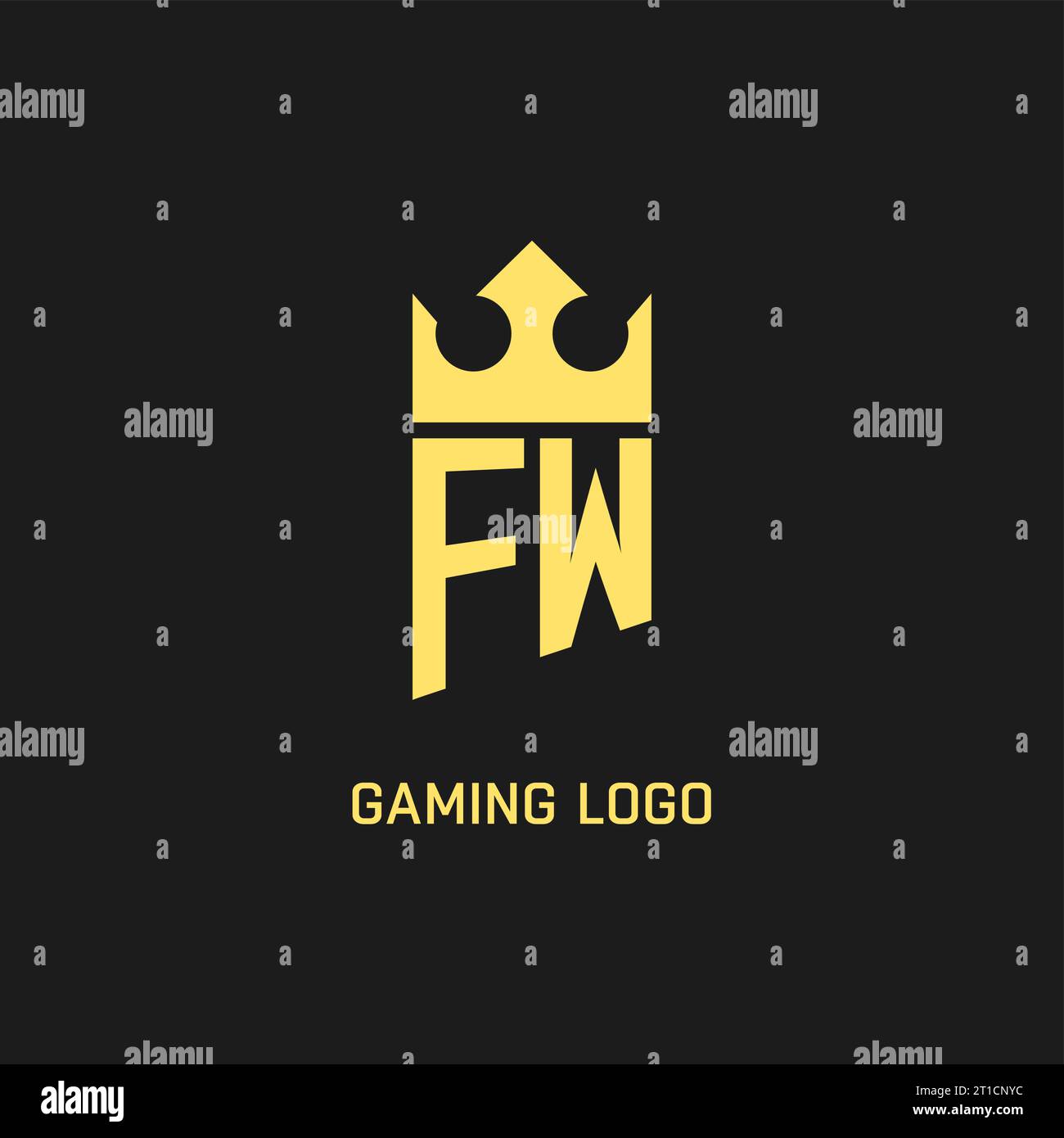 Monogram FW logo shield crown shape, elegant and luxury initial logo style vector graphic Stock ...