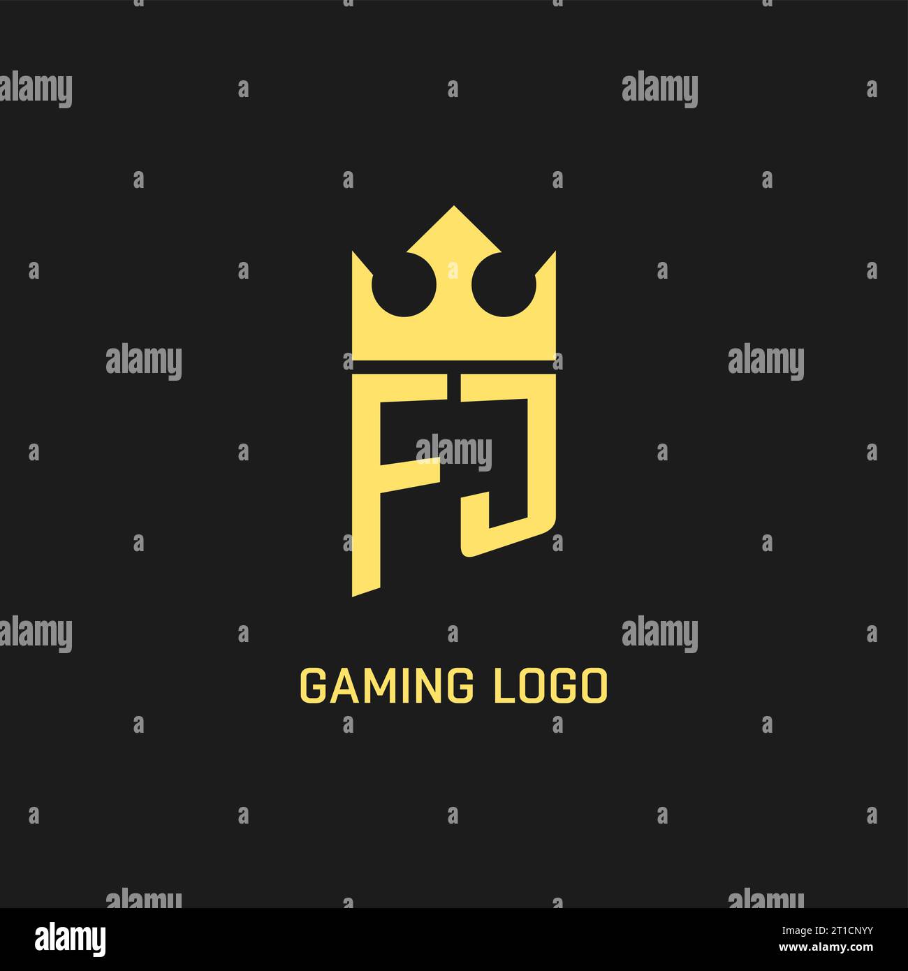 Monogram FJ logo shield crown shape, elegant and luxury initial logo style vector graphic Stock ...