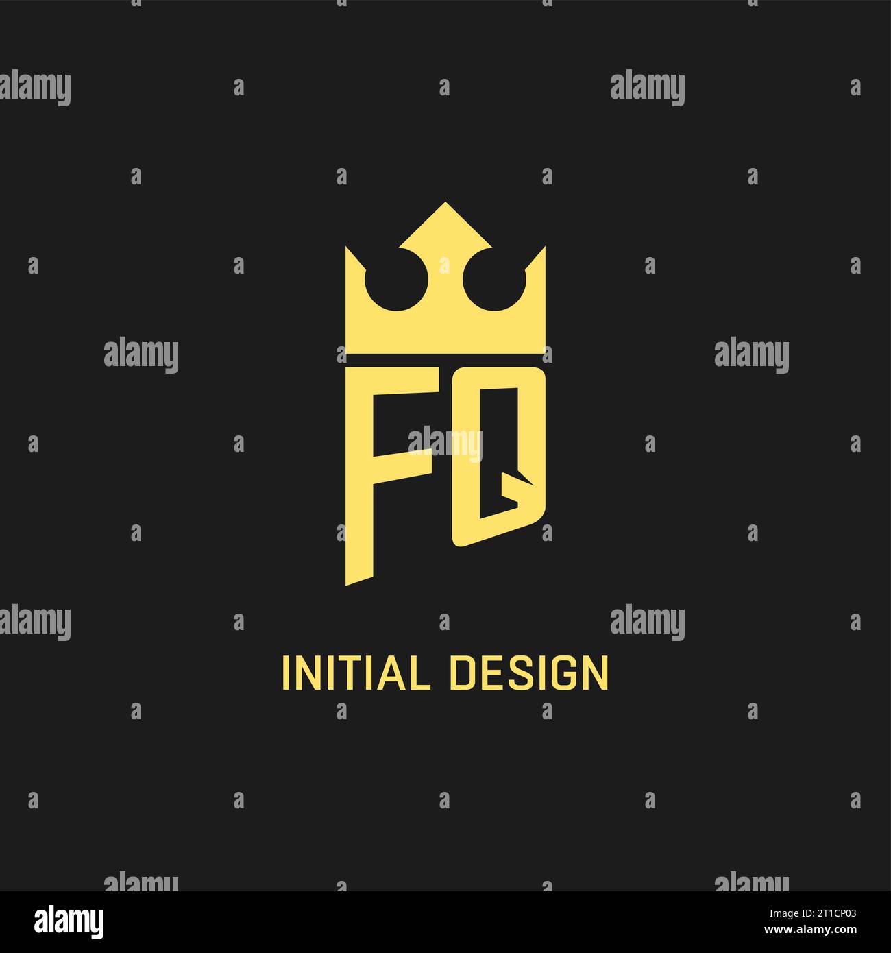 Monogram FQ logo shield crown shape, elegant and luxury initial logo ...