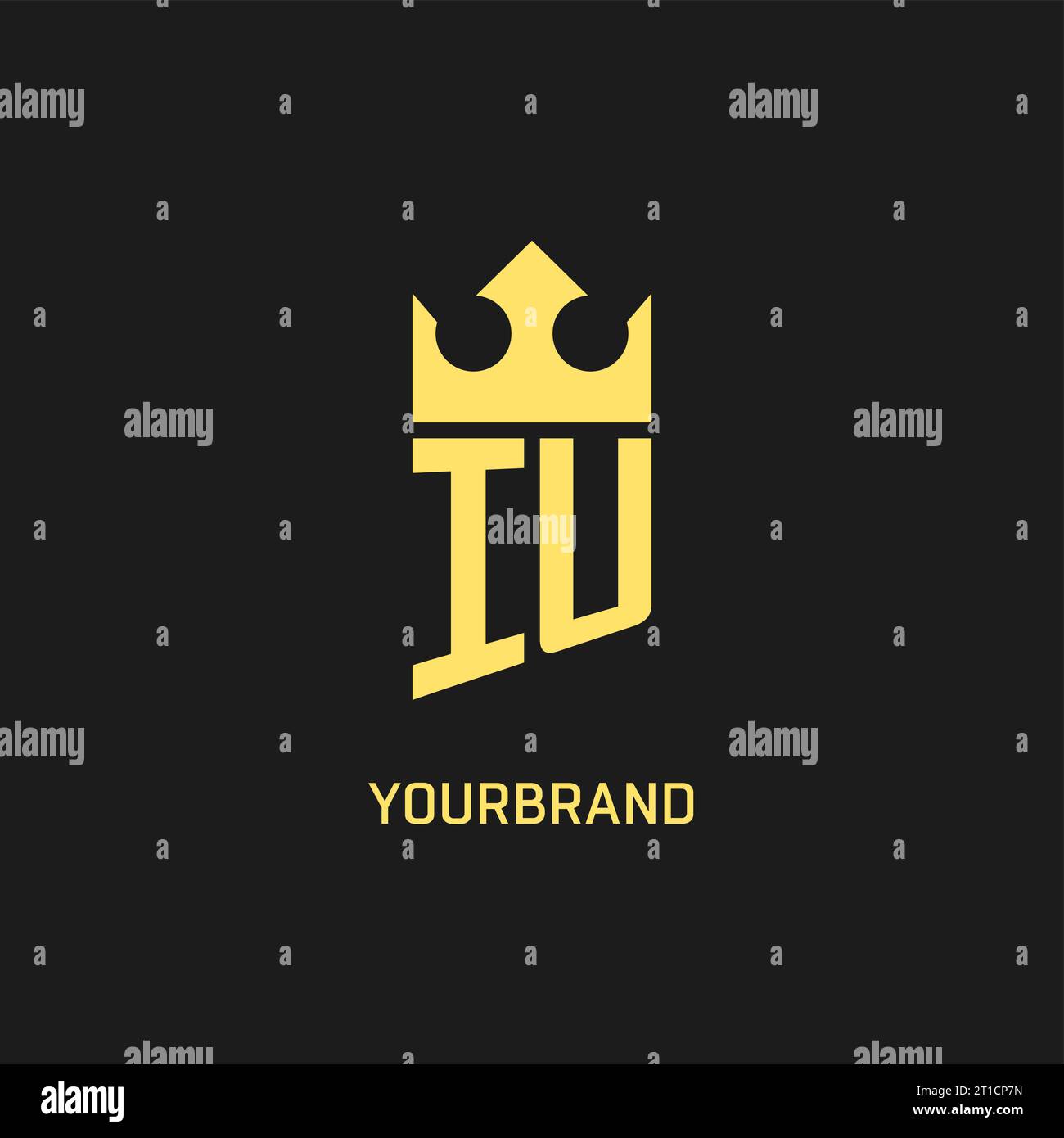 Monogram IU logo shield crown shape, elegant and luxury initial logo style vector graphic Stock ...