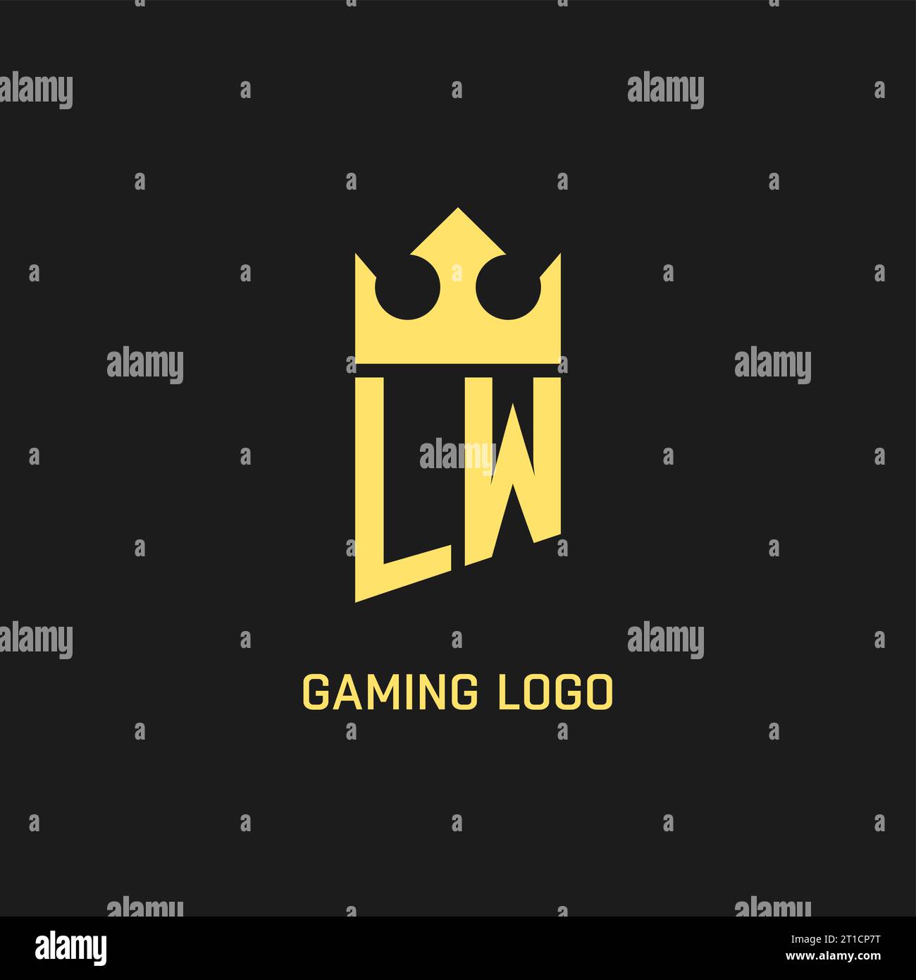 Monogram LW logo shield crown shape, elegant and luxury initial logo style vector graphic Stock ...