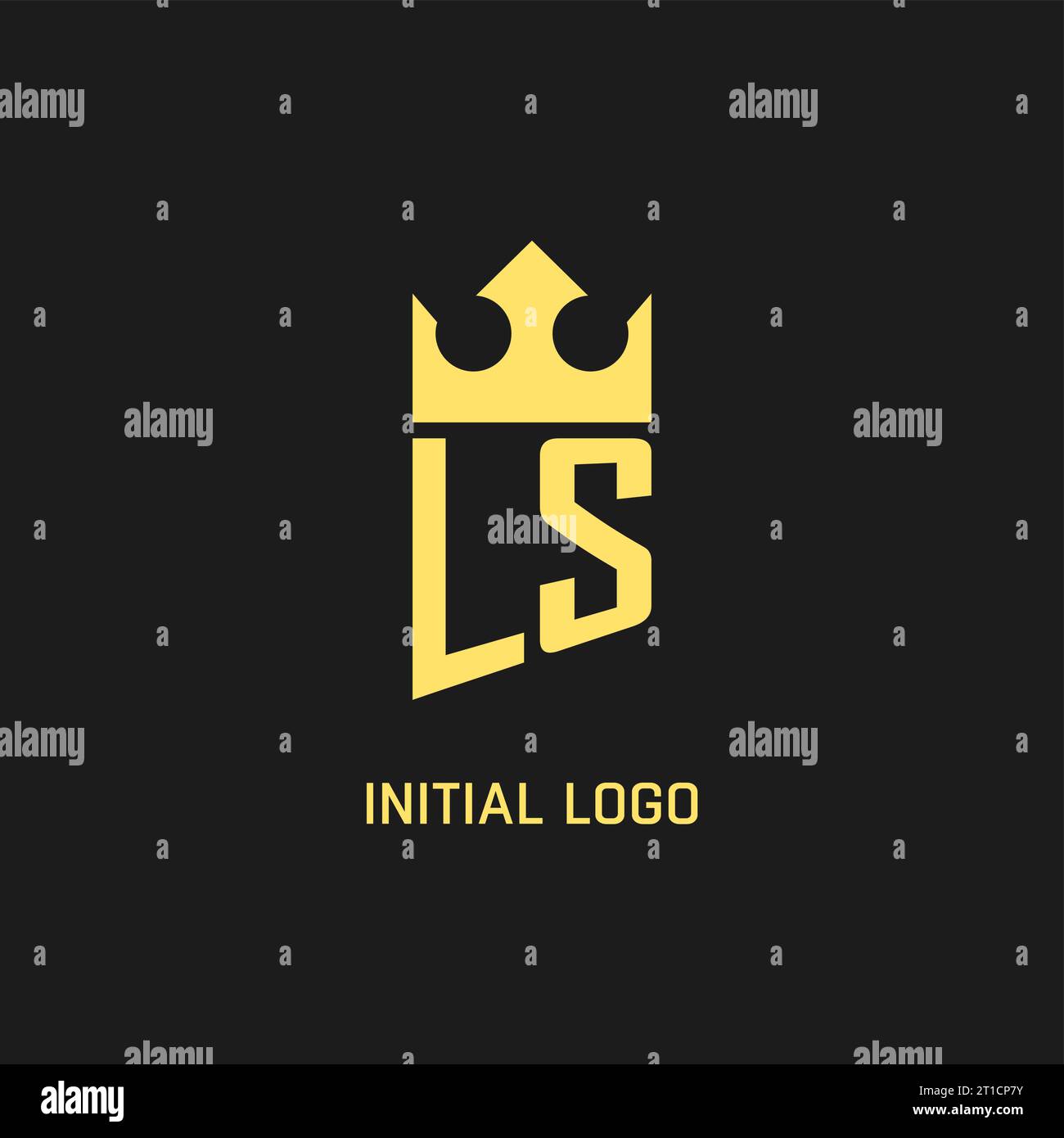 Monogram LS logo shield crown shape, elegant and luxury initial logo style vector graphic Stock ...