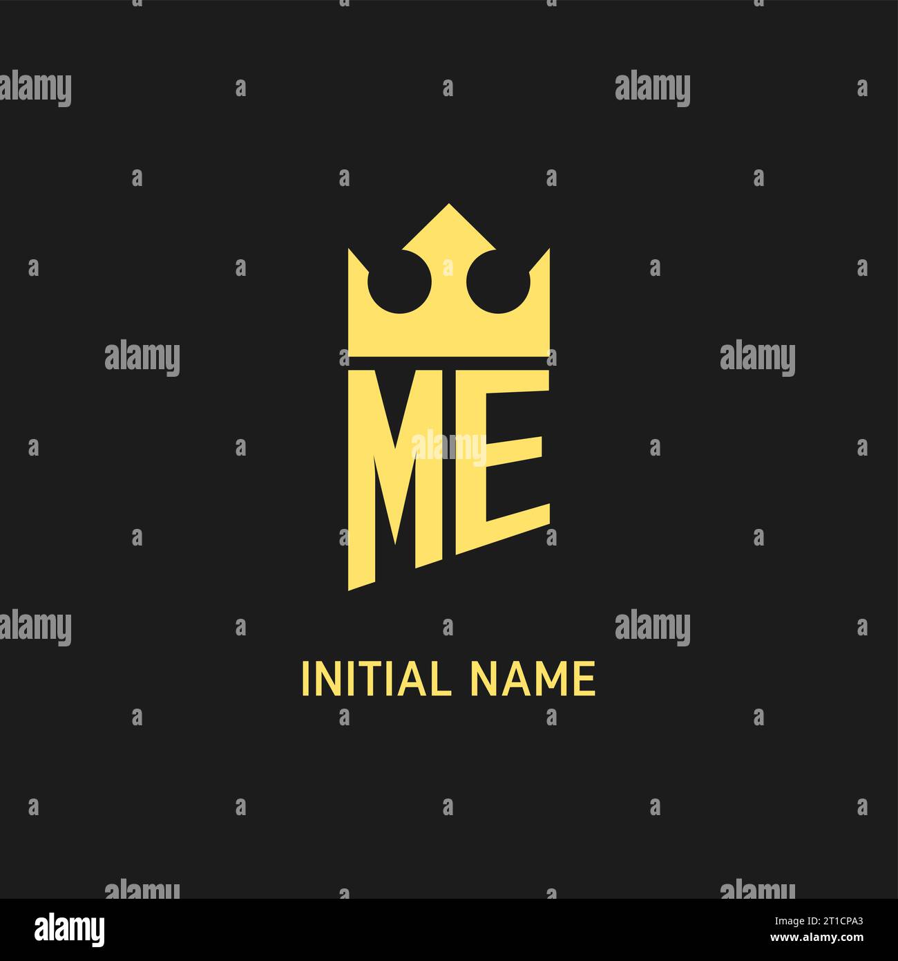 Monogram ME logo shield crown shape, elegant and luxury initial logo ...