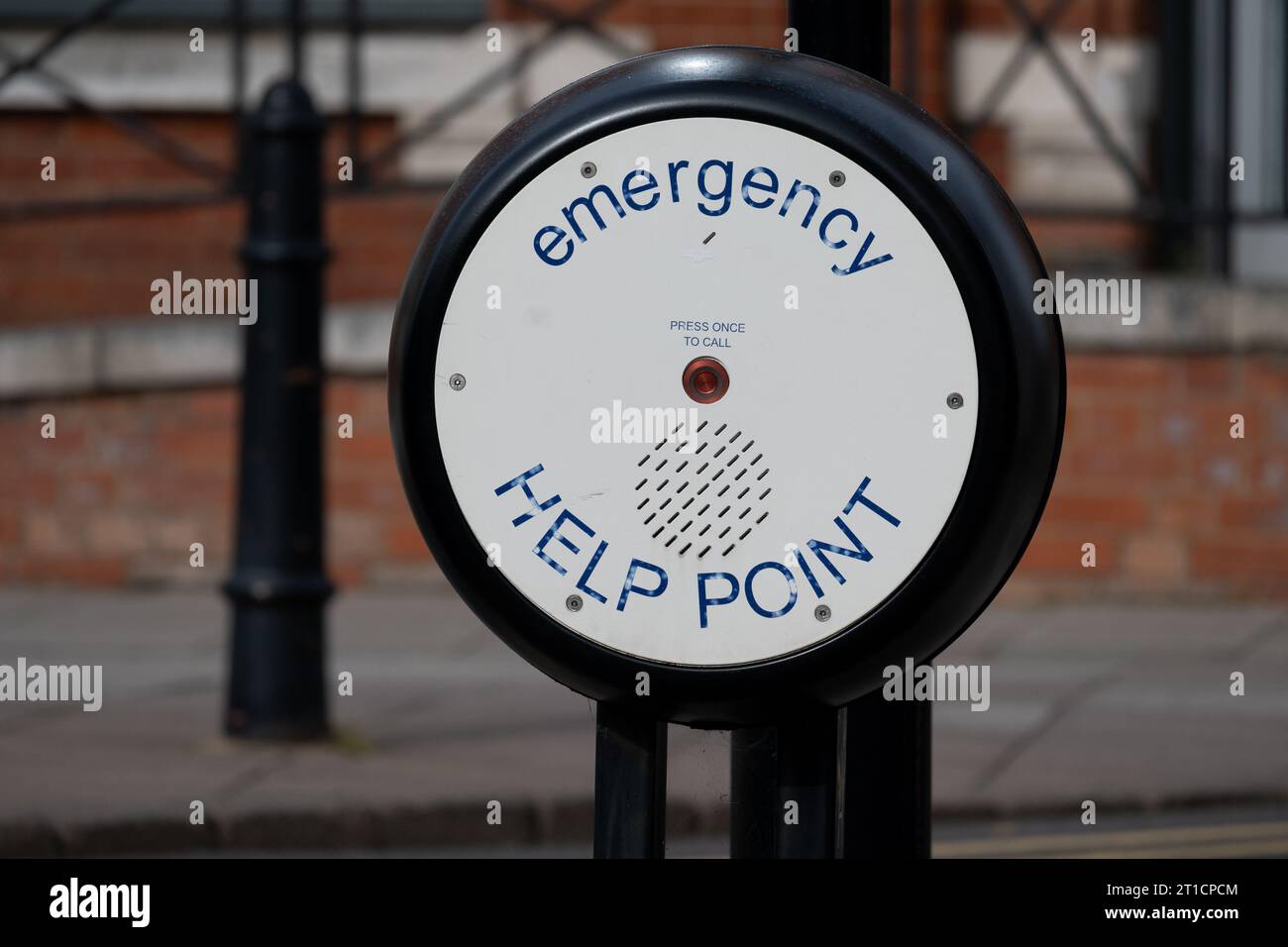 Emergency Help Point, Rugby town centre, Warwickshire, UK Stock Photo ...