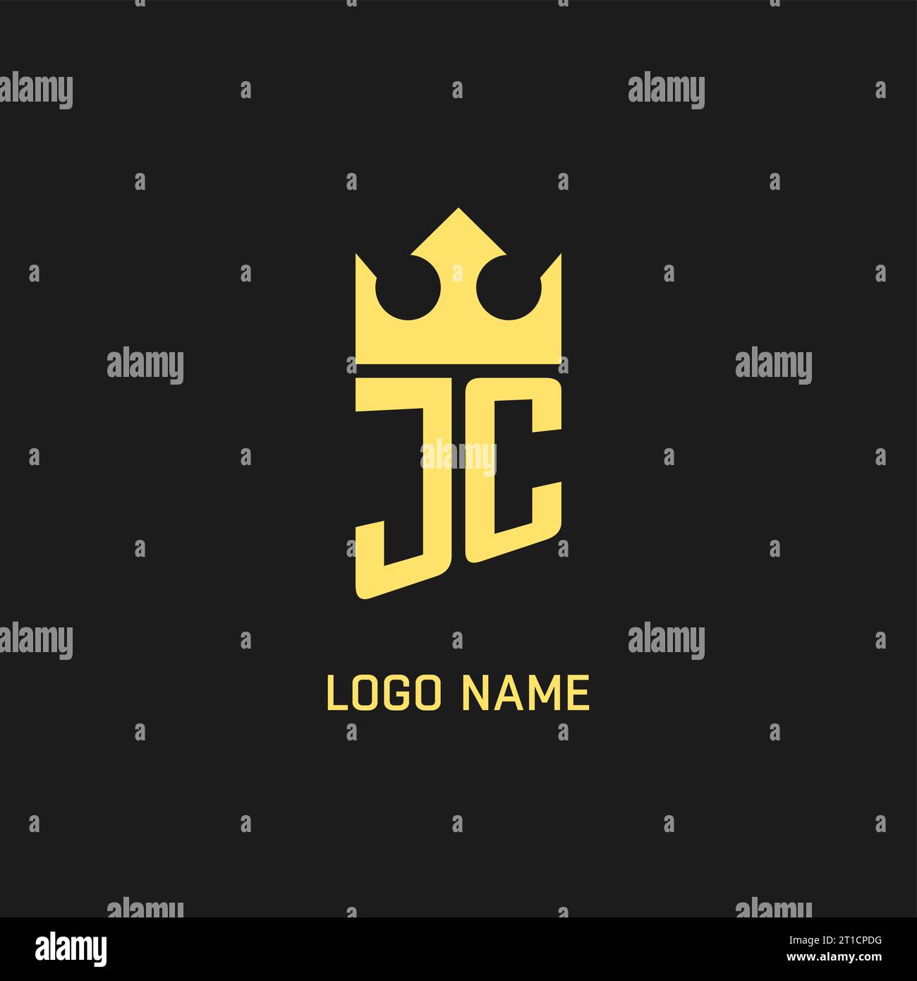Monogram JC logo shield crown shape, elegant and luxury initial logo style vector graphic Stock ...