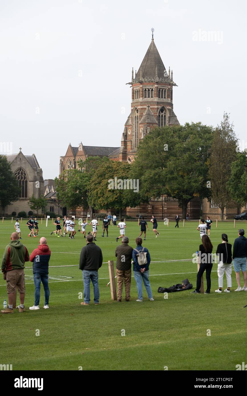 Schools Rugby Football match at Rugby School, Warwickshire, England, UK ...