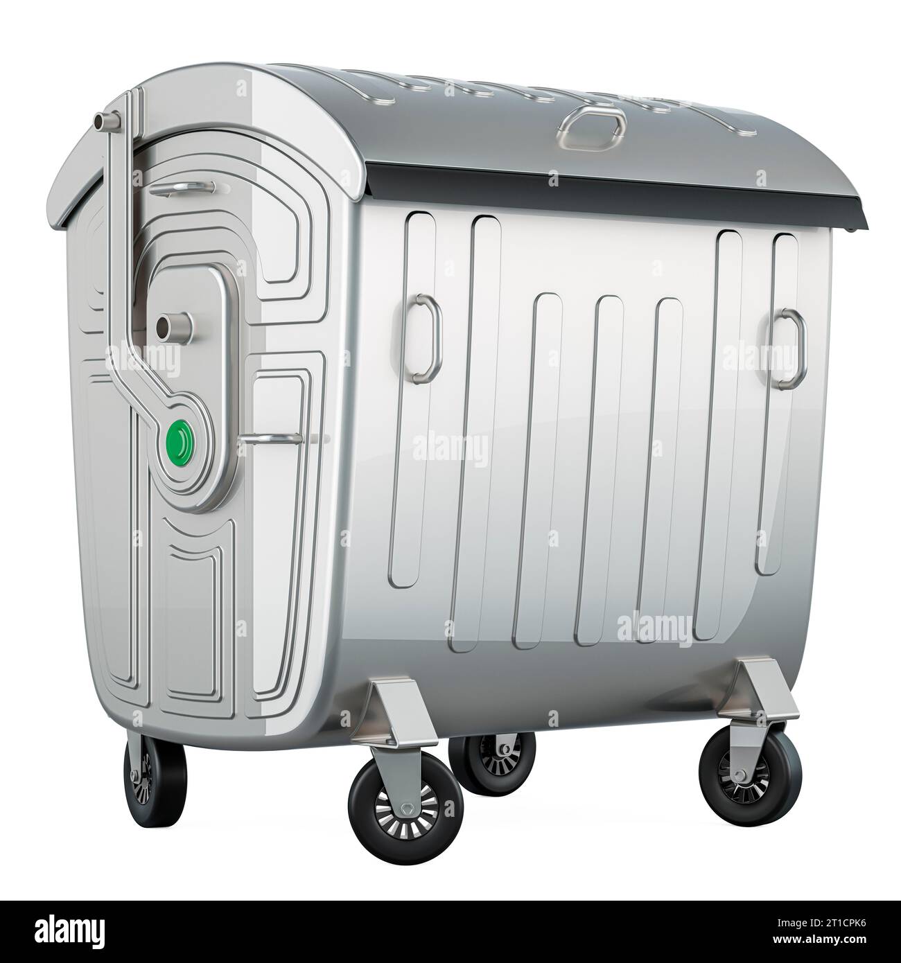 Outdoor large garbage trash container, 3D rendering isolated on white ...