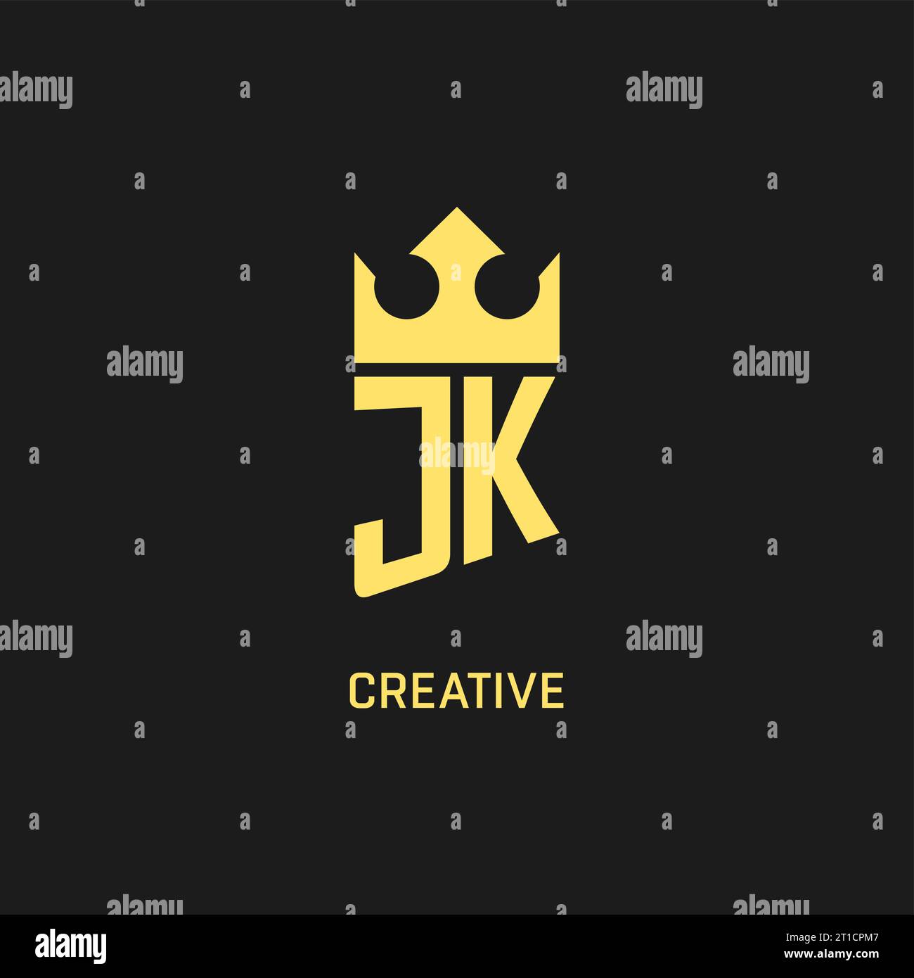 Monogram JK logo shield crown shape, elegant and luxury initial logo style vector graphic Stock ...