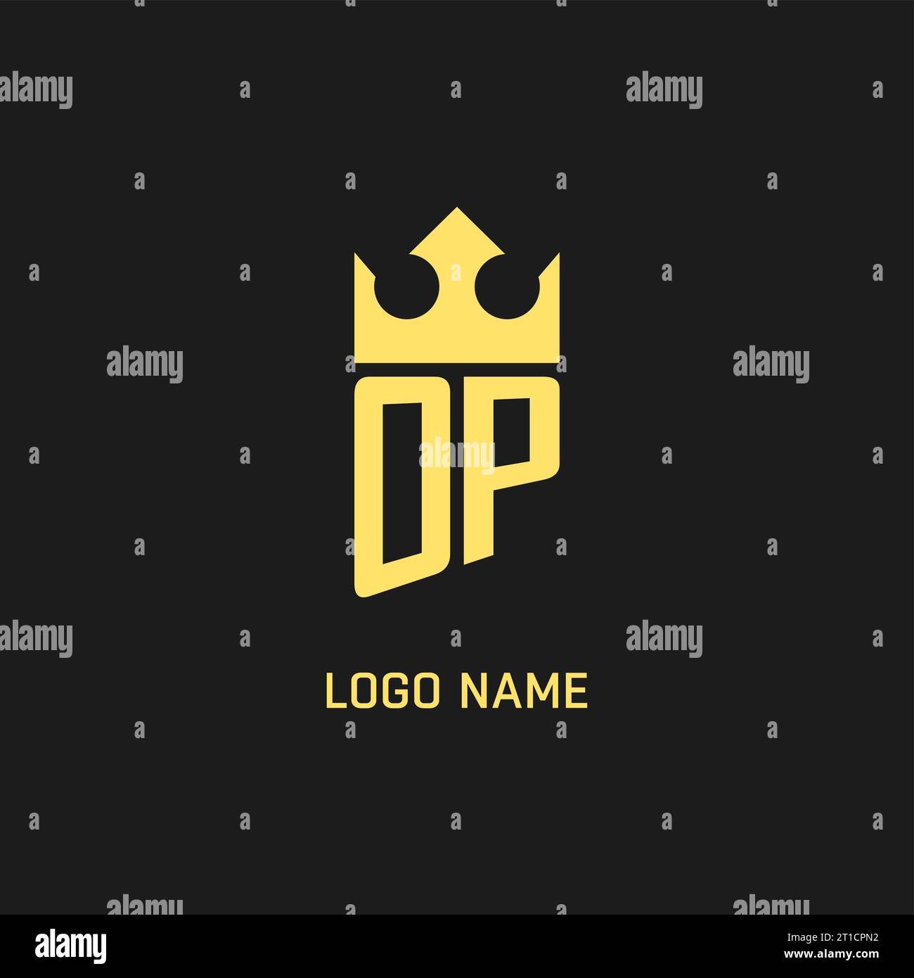 Monogram OP logo shield crown shape, elegant and luxury initial logo style vector graphic Stock ...