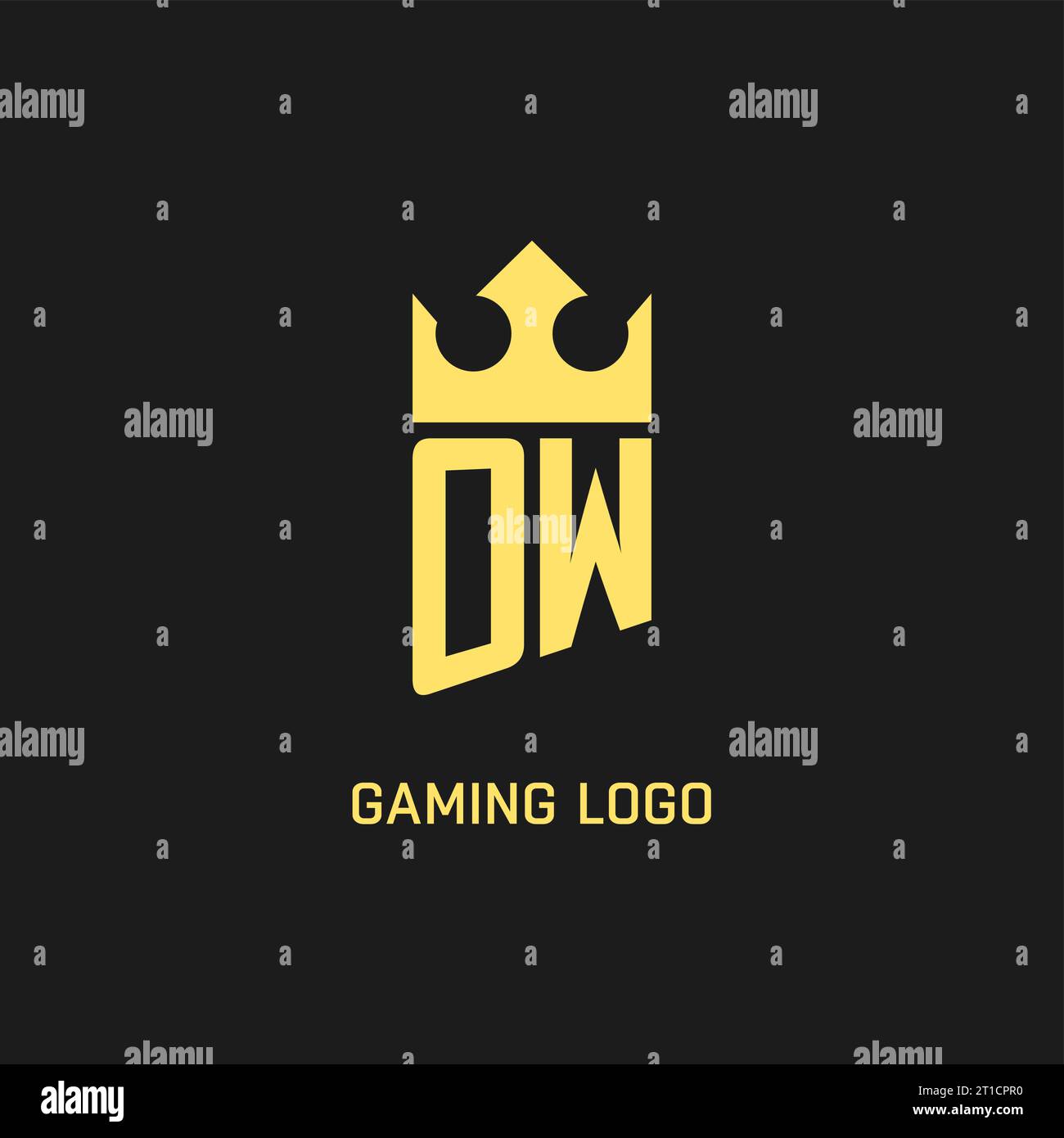 Monogram OW logo shield crown shape, elegant and luxury initial logo style vector graphic Stock ...