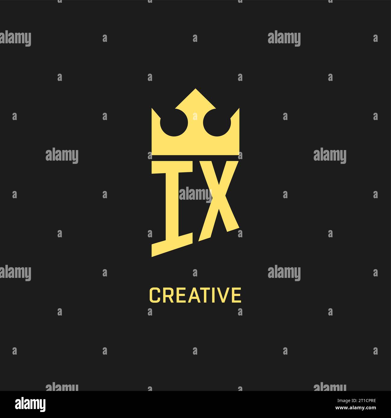 Monogram IX logo shield crown shape, elegant and luxury initial logo style vector graphic Stock ...