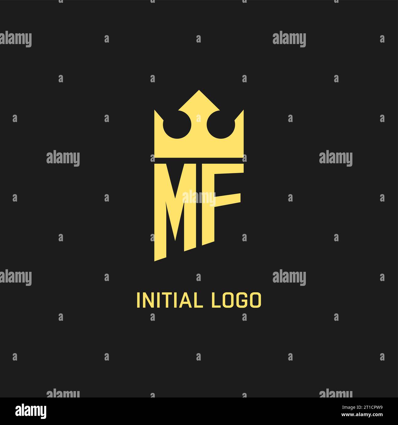 Monogram MF logo shield crown shape, elegant and luxury initial logo style vector graphic Stock ...