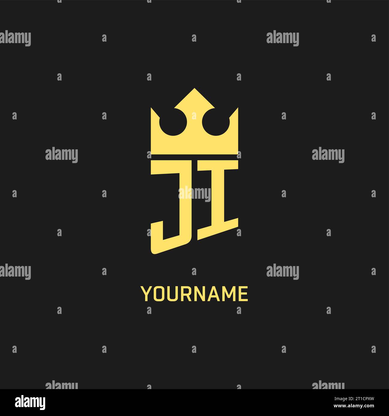 Monogram JI logo shield crown shape, elegant and luxury initial logo ...