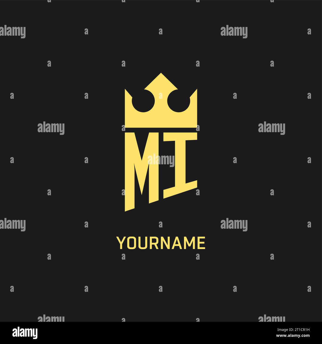 Monogram MI logo shield crown shape, elegant and luxury initial logo ...