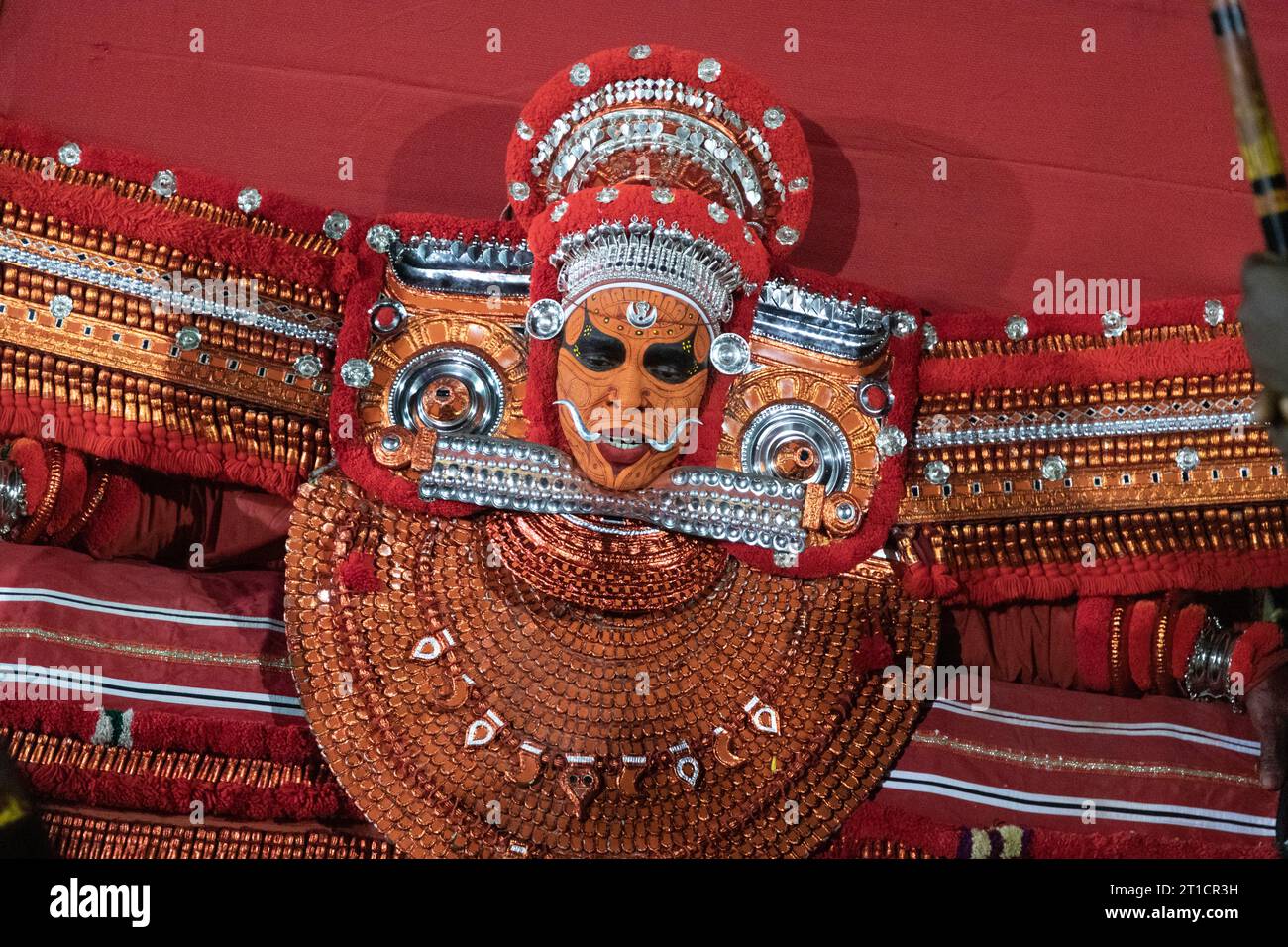 26th October 2019, Kannur, Kerala. A Theyyam artist performs the ritual ...