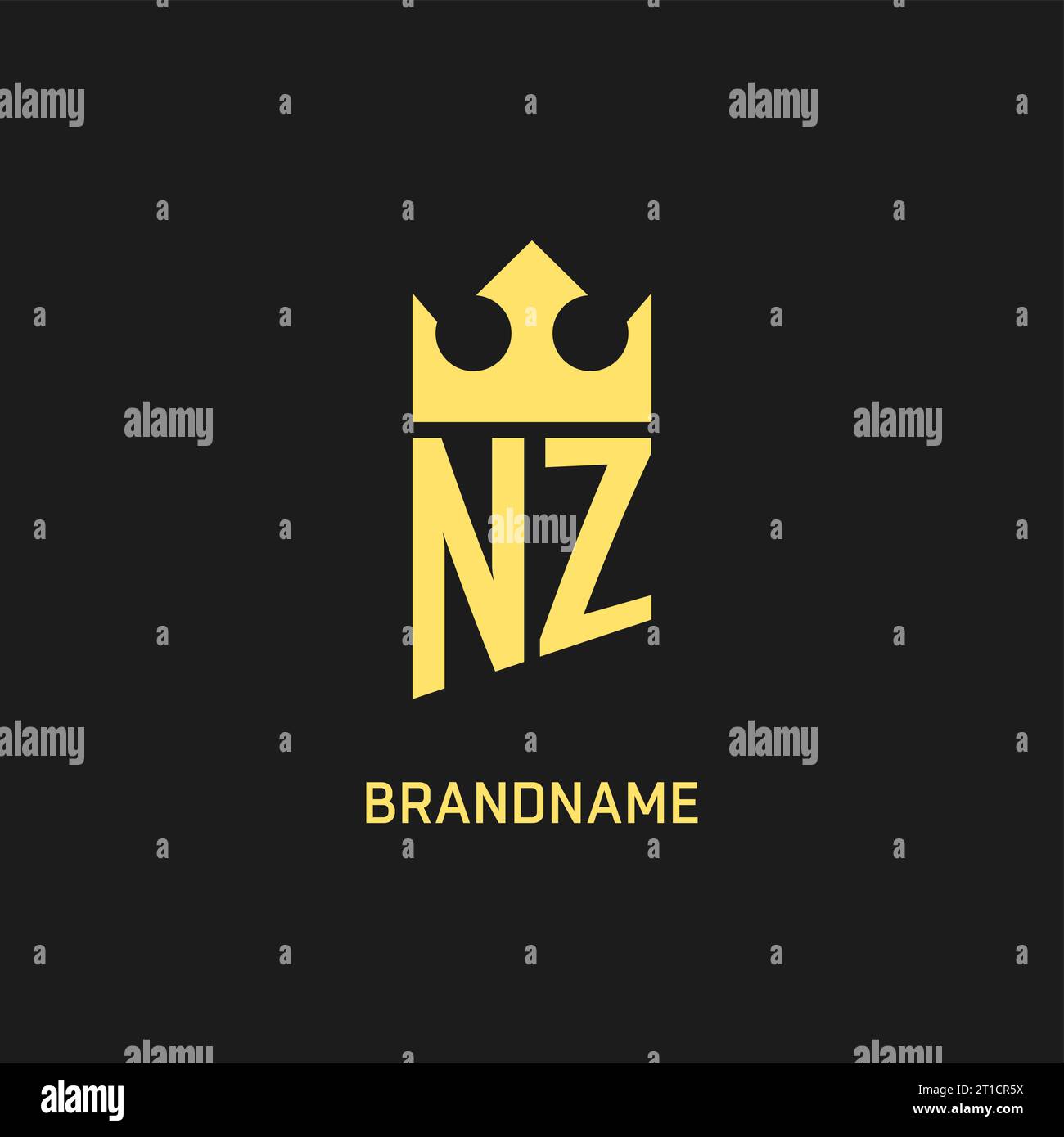 Monogram NZ logo shield crown shape, elegant and luxury initial logo ...