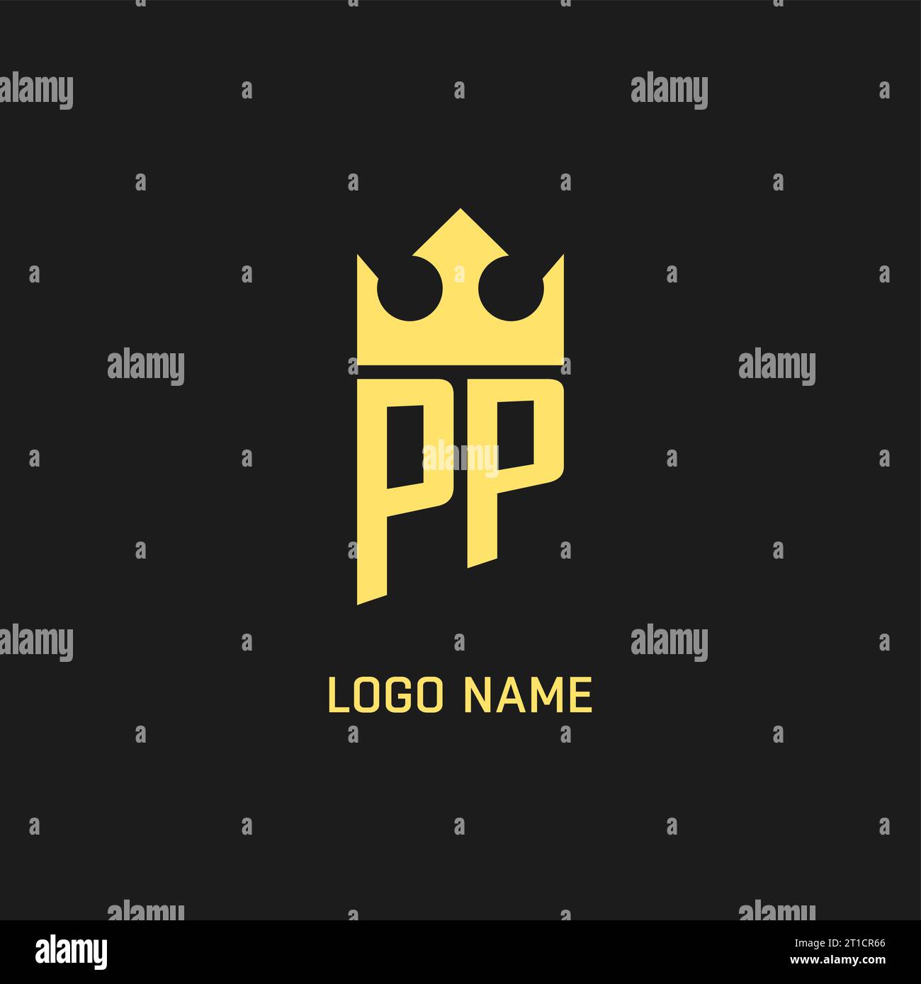 Monogram PP logo shield crown shape, elegant and luxury initial logo ...