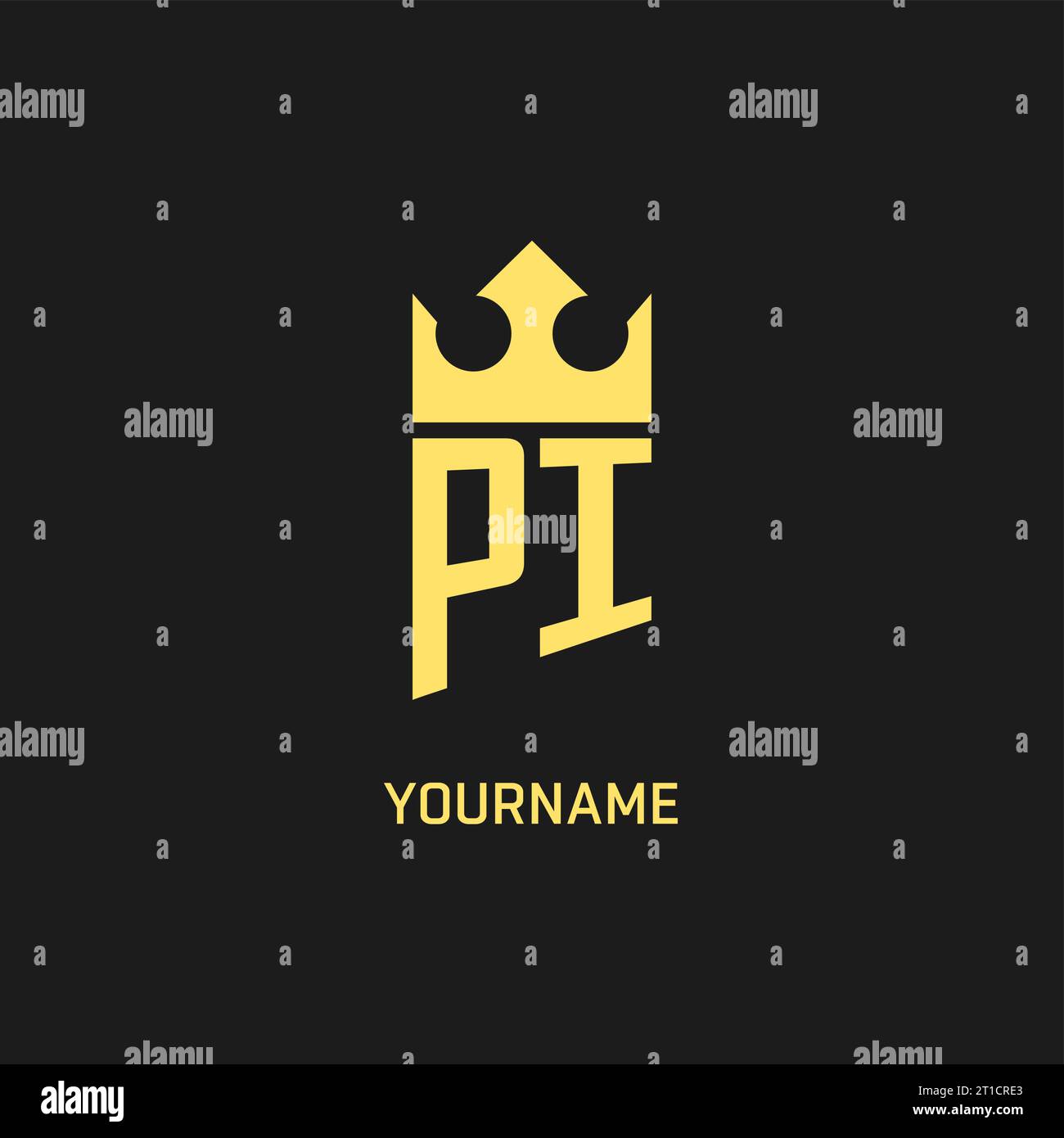 Monogram PI logo shield crown shape, elegant and luxury initial logo style vector graphic Stock ...