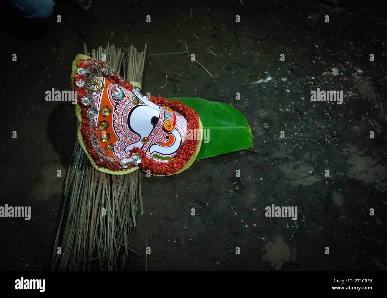 26th October 2019, Kannur, Kerala. A Theyyam artist performs the ritual ...